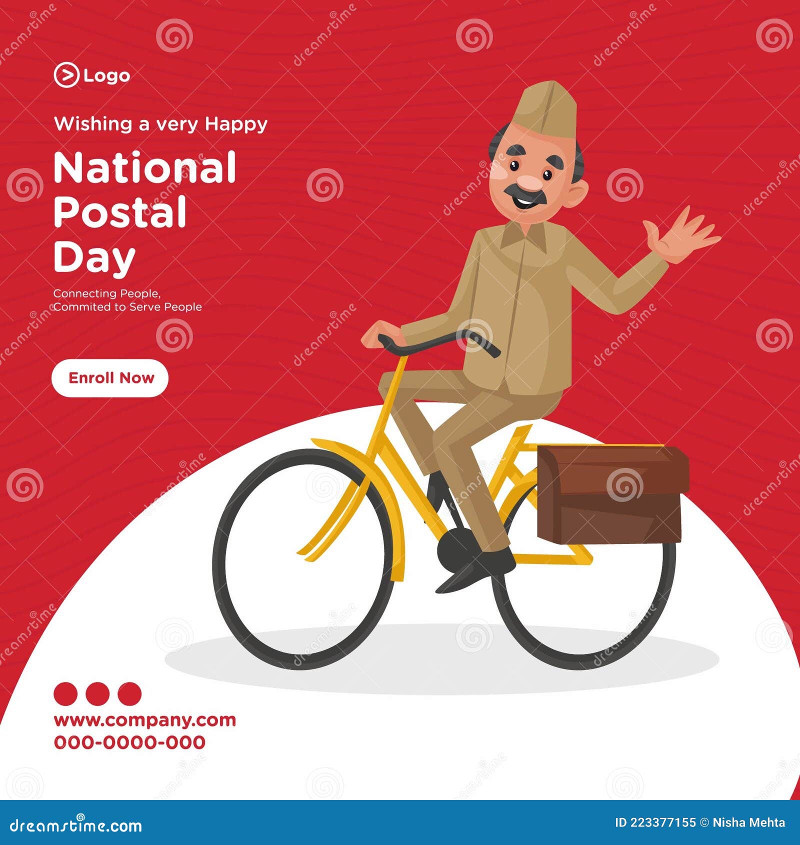 Banner Design of National Postal Day Service Stock Vector ...
