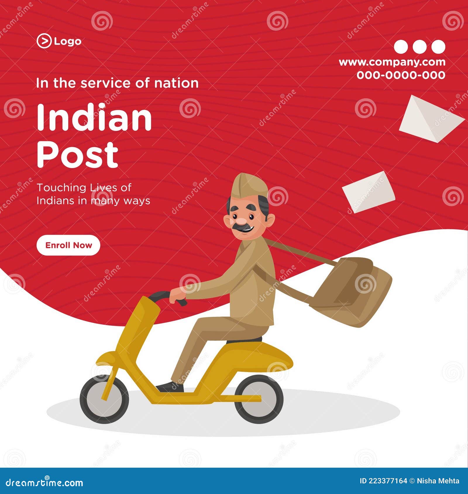 Banner Design of Indian Post Service Stock Vector - Illustration of ...