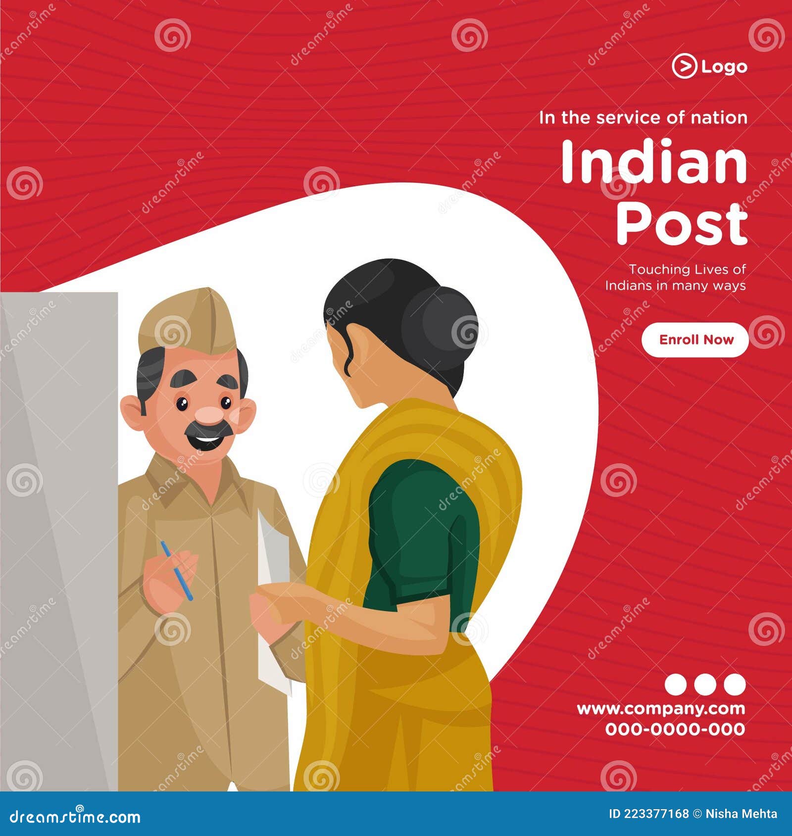 Banner Design of Indian Post Service Stock Vector - Illustration of ...