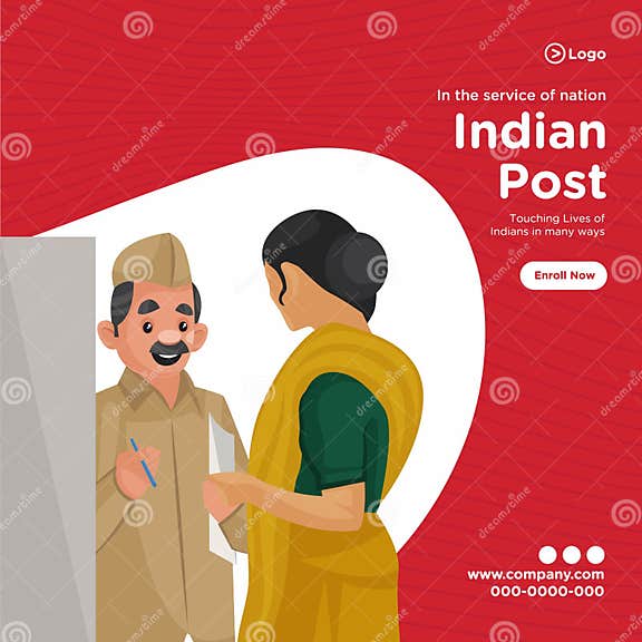 Banner Design of Indian Post Service Stock Vector - Illustration of ...