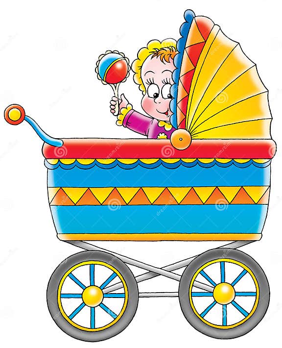 Pram stock illustration. Illustration of isolated, comic - 3100283