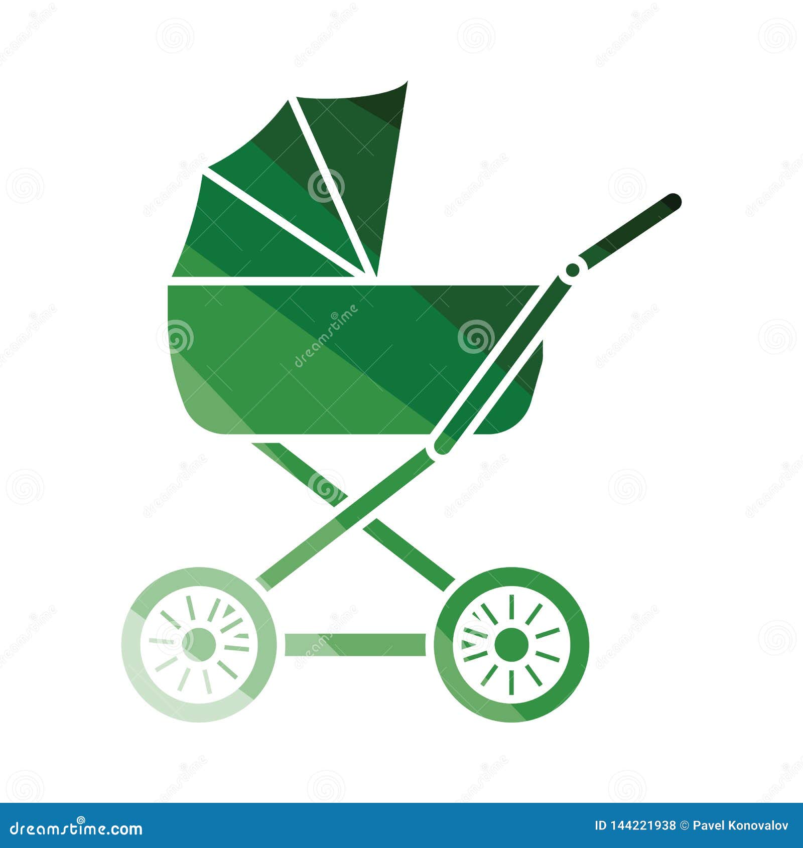 Pram icon stock vector. Illustration of retro, nursing - 144221938
