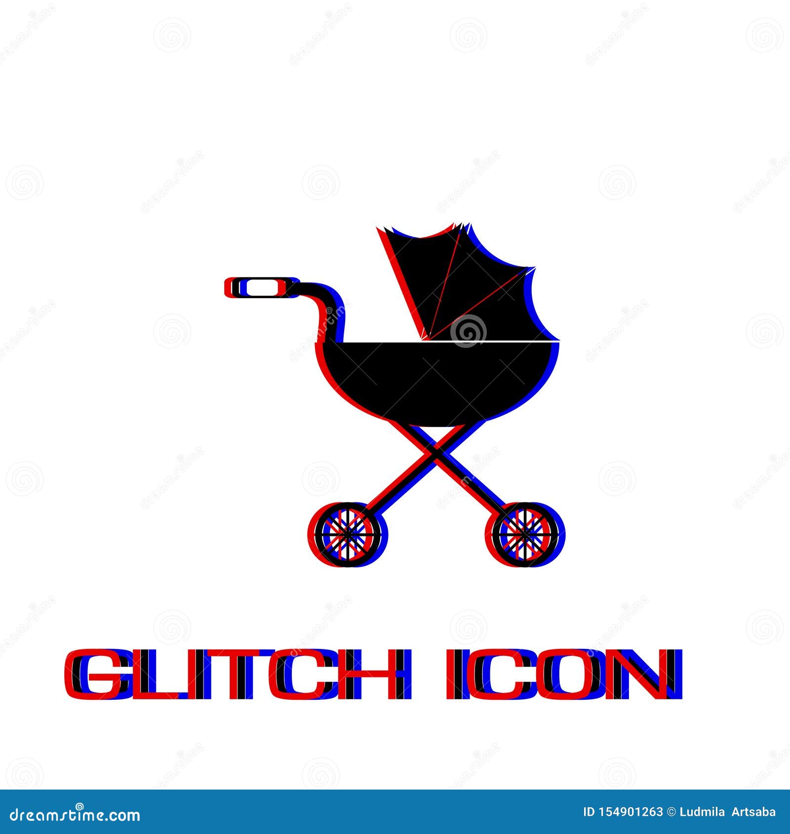 Pram icon flat. stock vector. Illustration of buggy - 154901263
