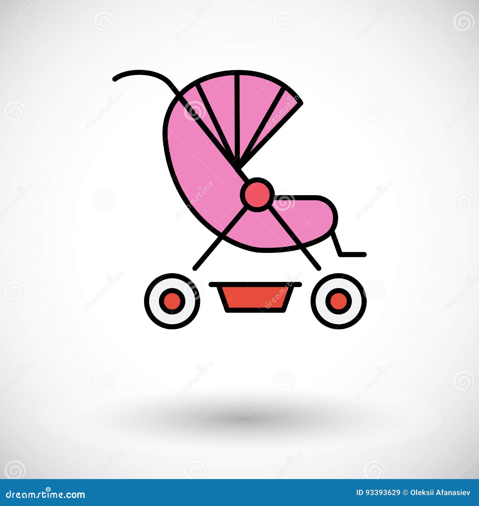 Pram icon stock vector. Illustration of born, parent - 93393629