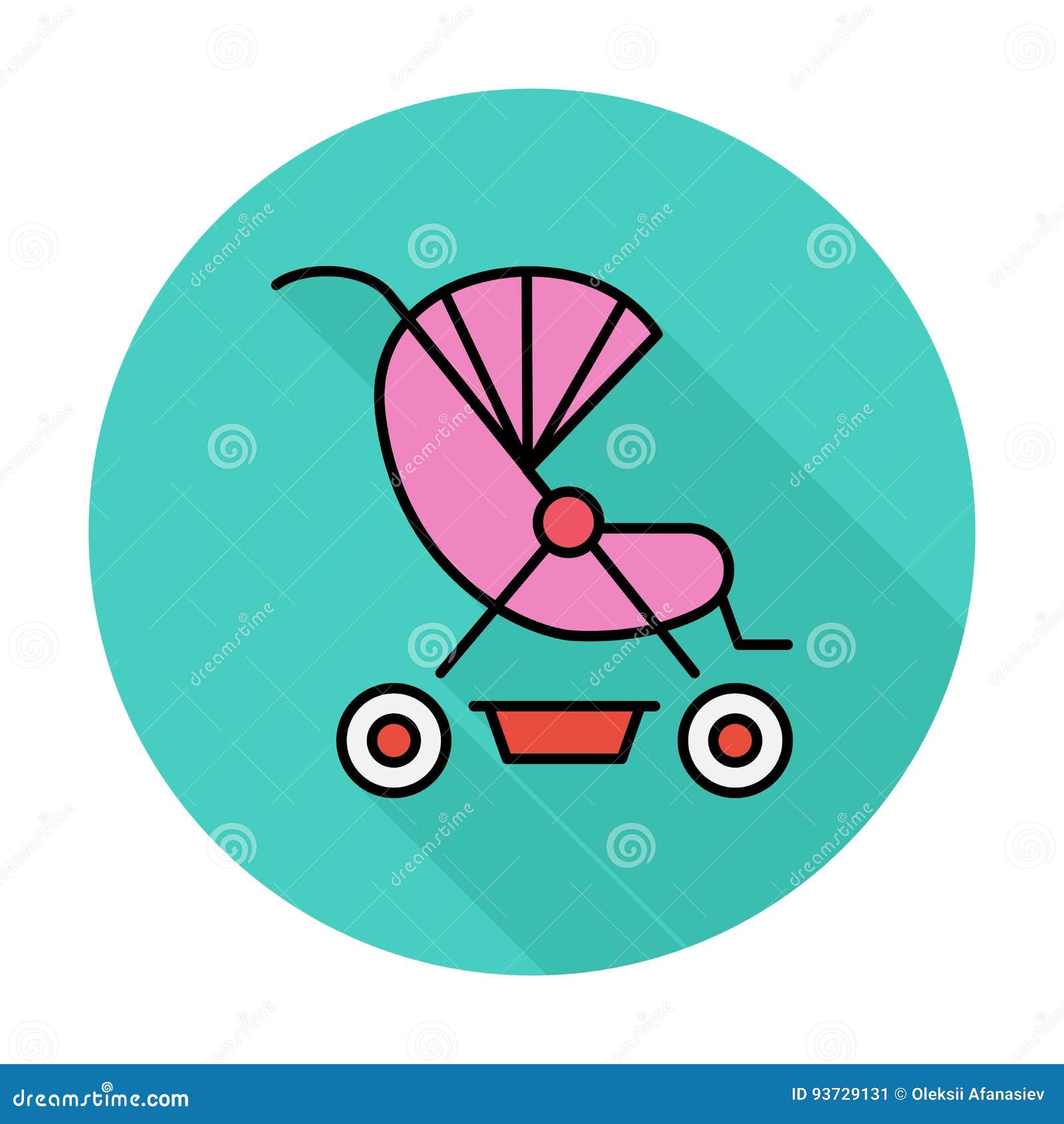 Pram icon stock vector. Illustration of pram, lifestyle - 93729131