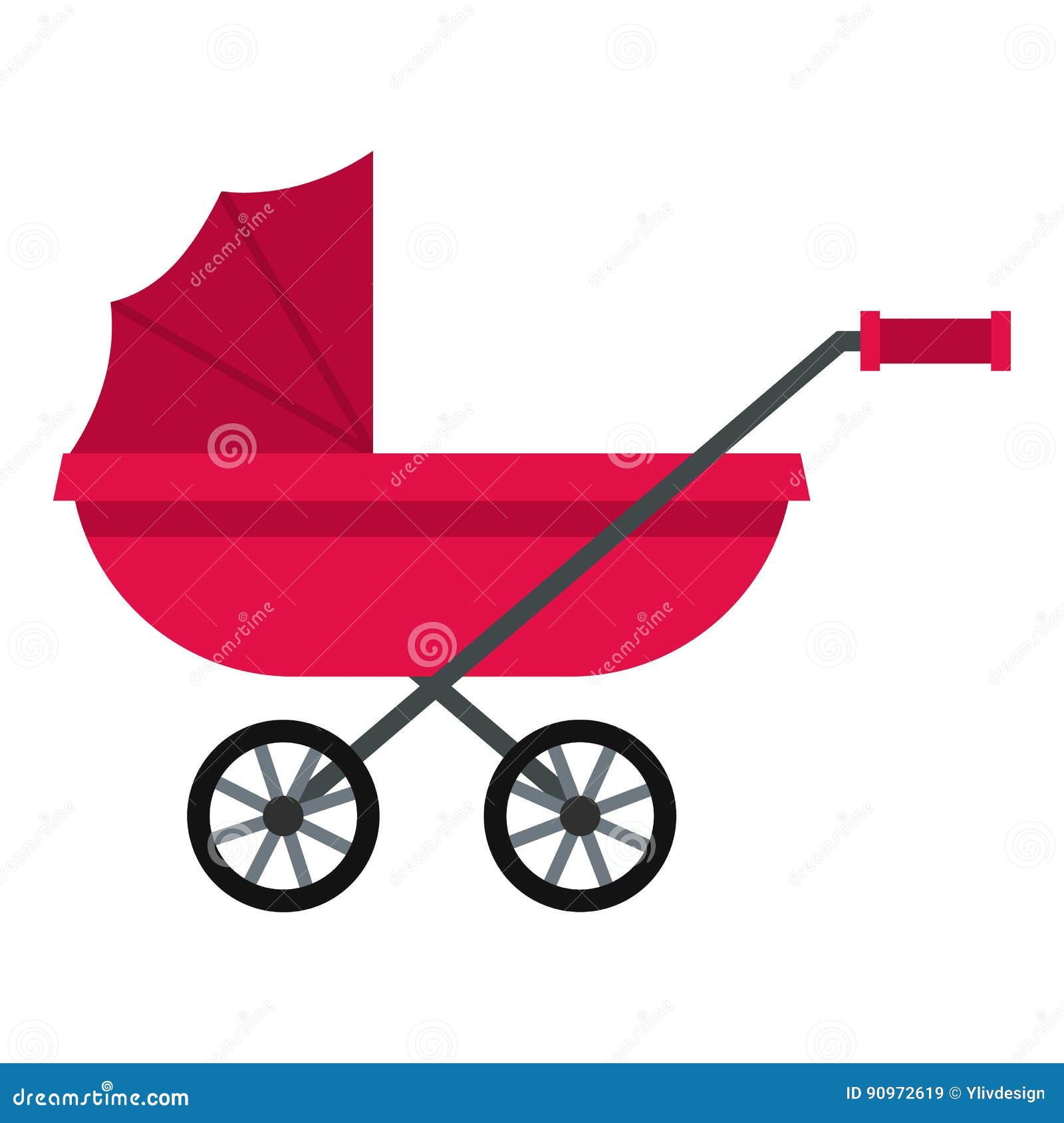 Pram icon stock vector. Illustration of drawing, icon - 90972619