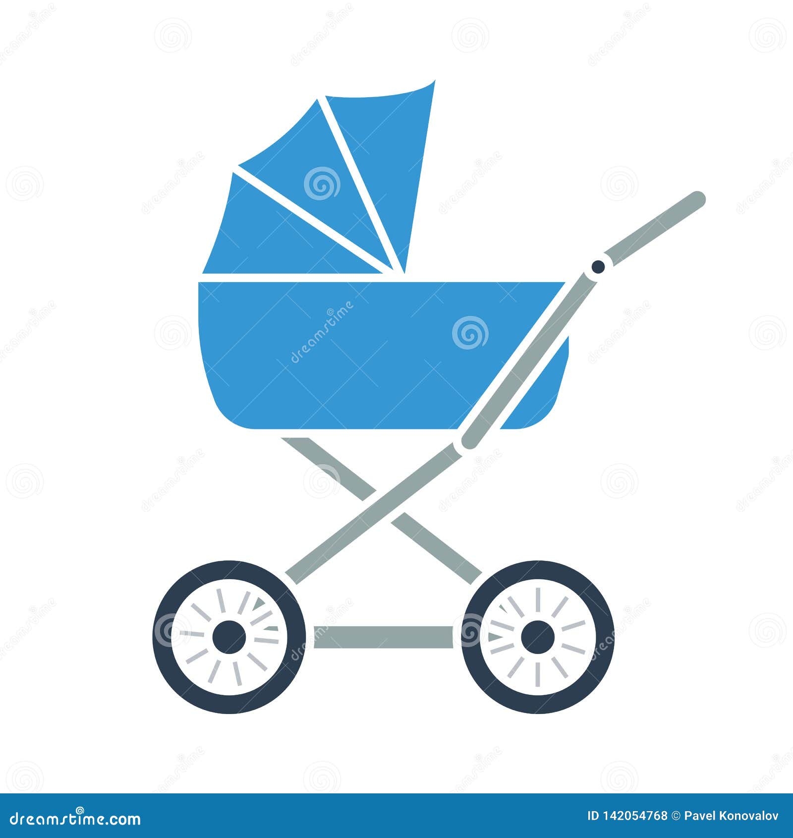 Pram icon stock vector. Illustration of mommy, parent - 142054768