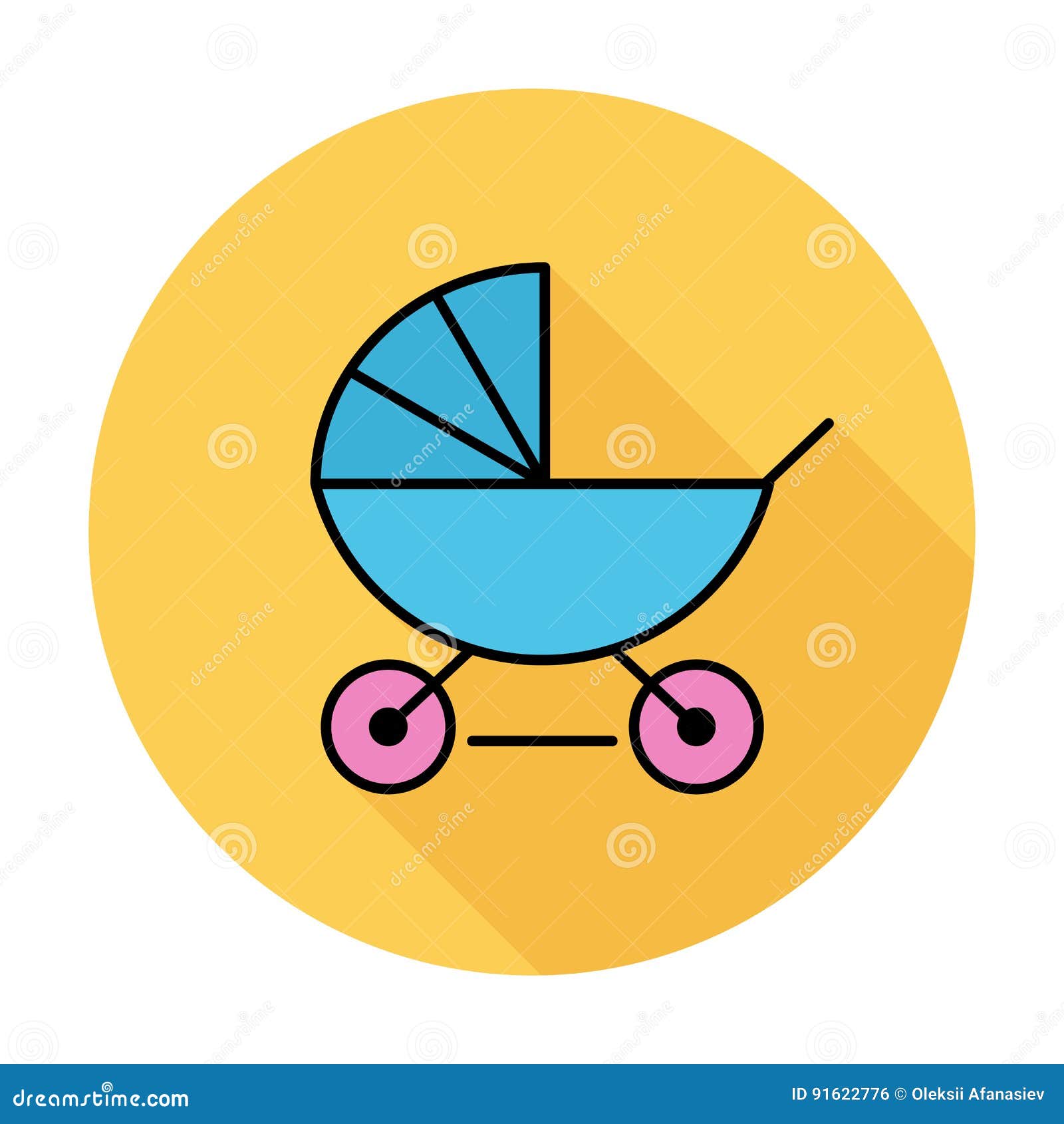 Pram icon stock vector. Illustration of nurse, children - 91622776