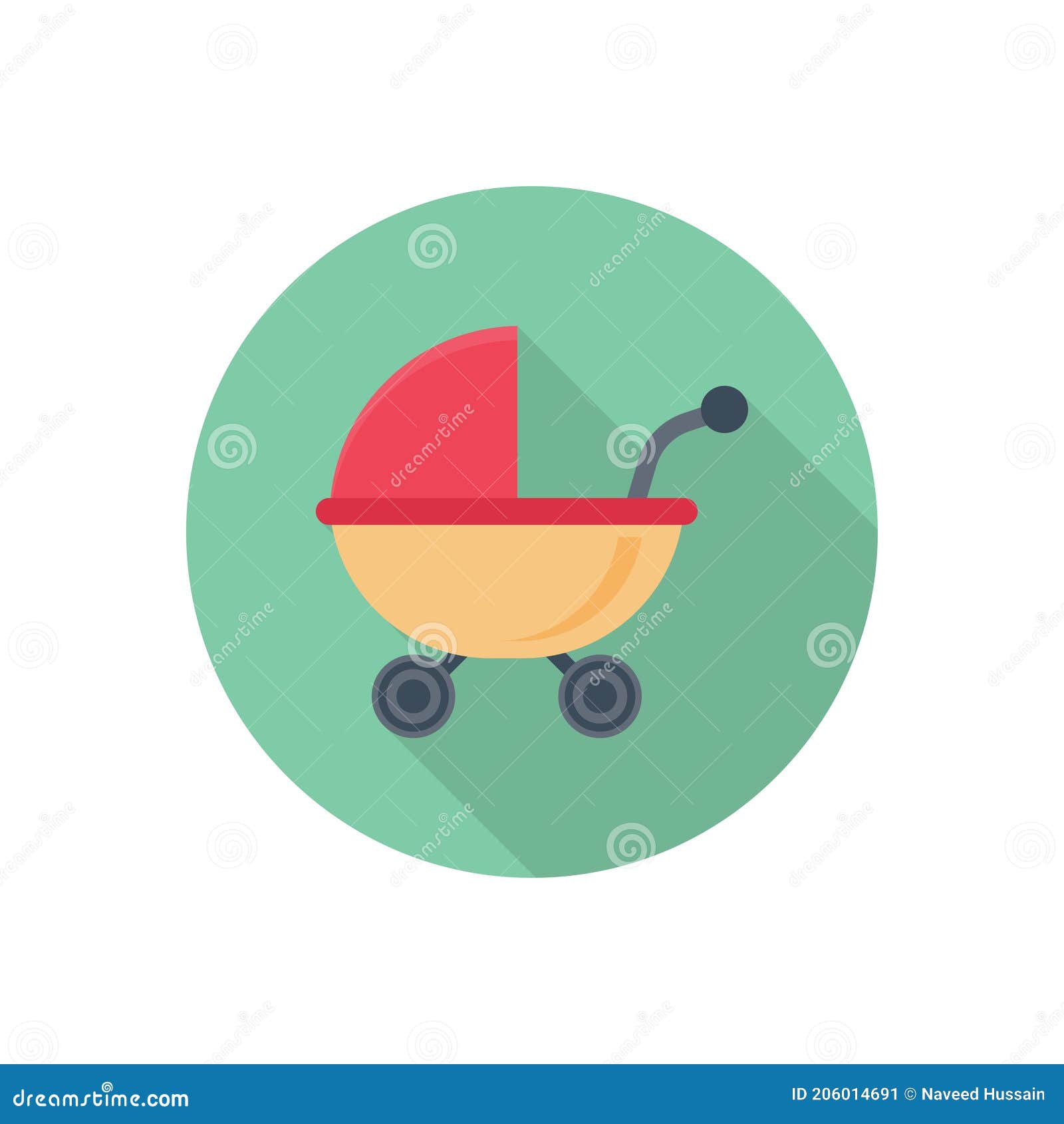 Pram Vector Flat Colour Icon Stock Vector - Illustration of symbol ...