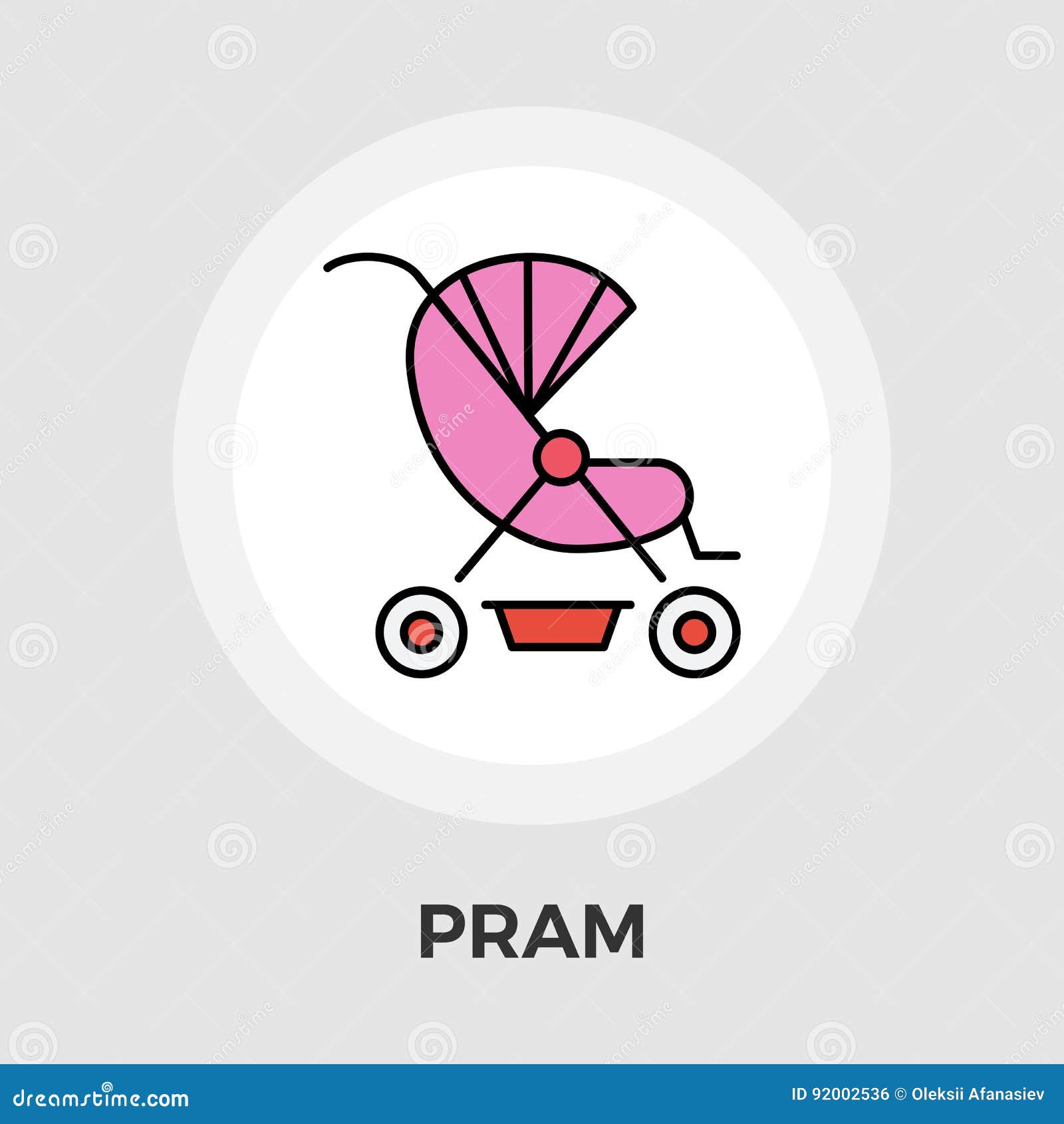 Pram vector flat icon stock vector. Illustration of graphic - 92002536