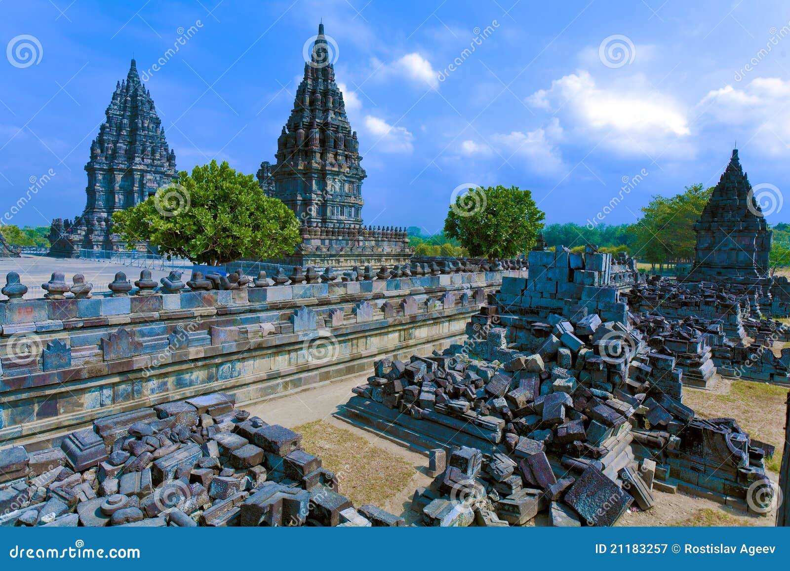 Prambanan Hindu temple stock image. Image of java, site - 21183257