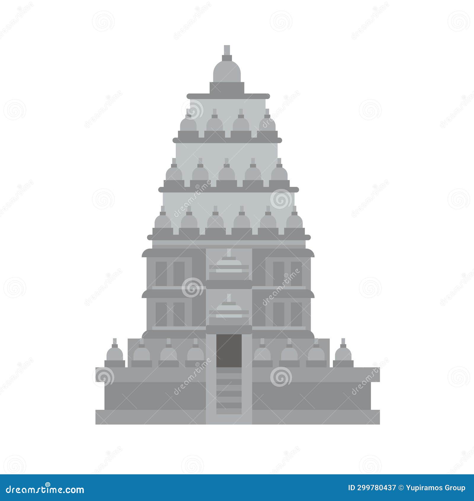 Prambanan Indonesia Temple Cartoon Vector | CartoonDealer.com #299780437