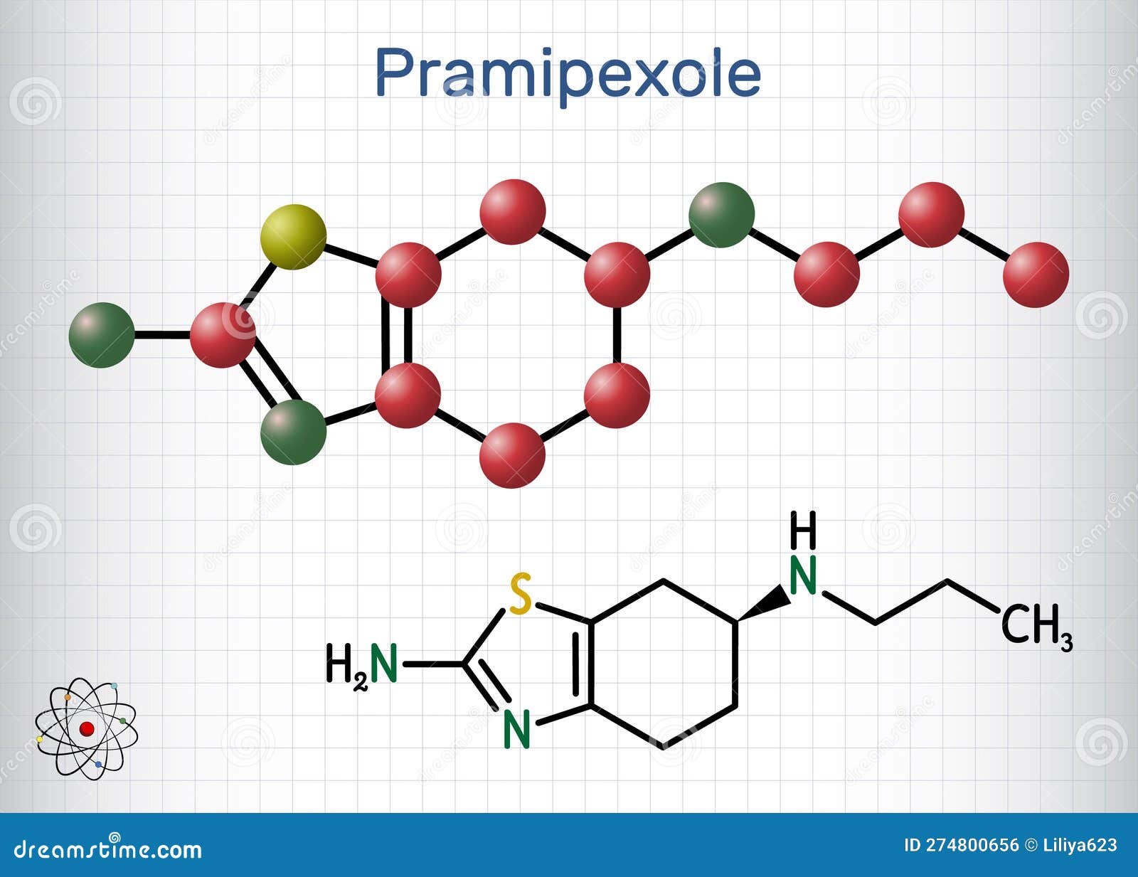 Pramipexole Molecule. it is Non-ergot Dopamine Agonist, Medication ...