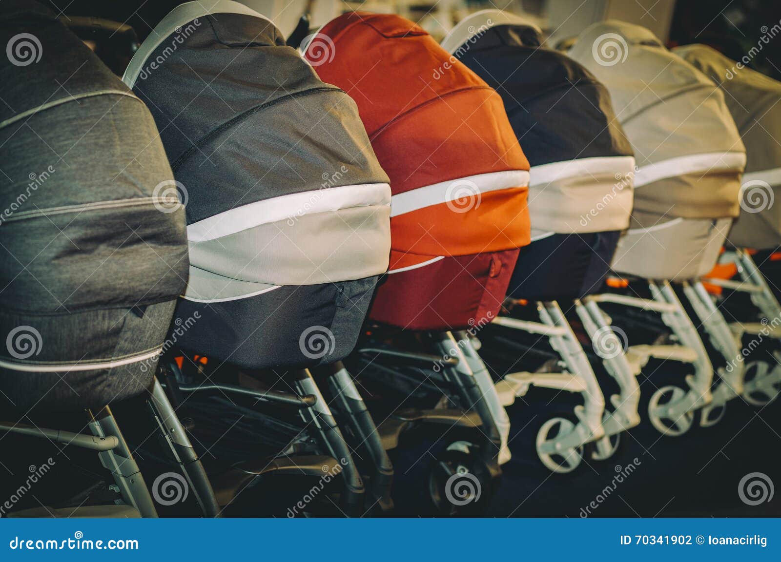 Prams Strollers Carriages for Babies Stock Photo - Image of carrying ...