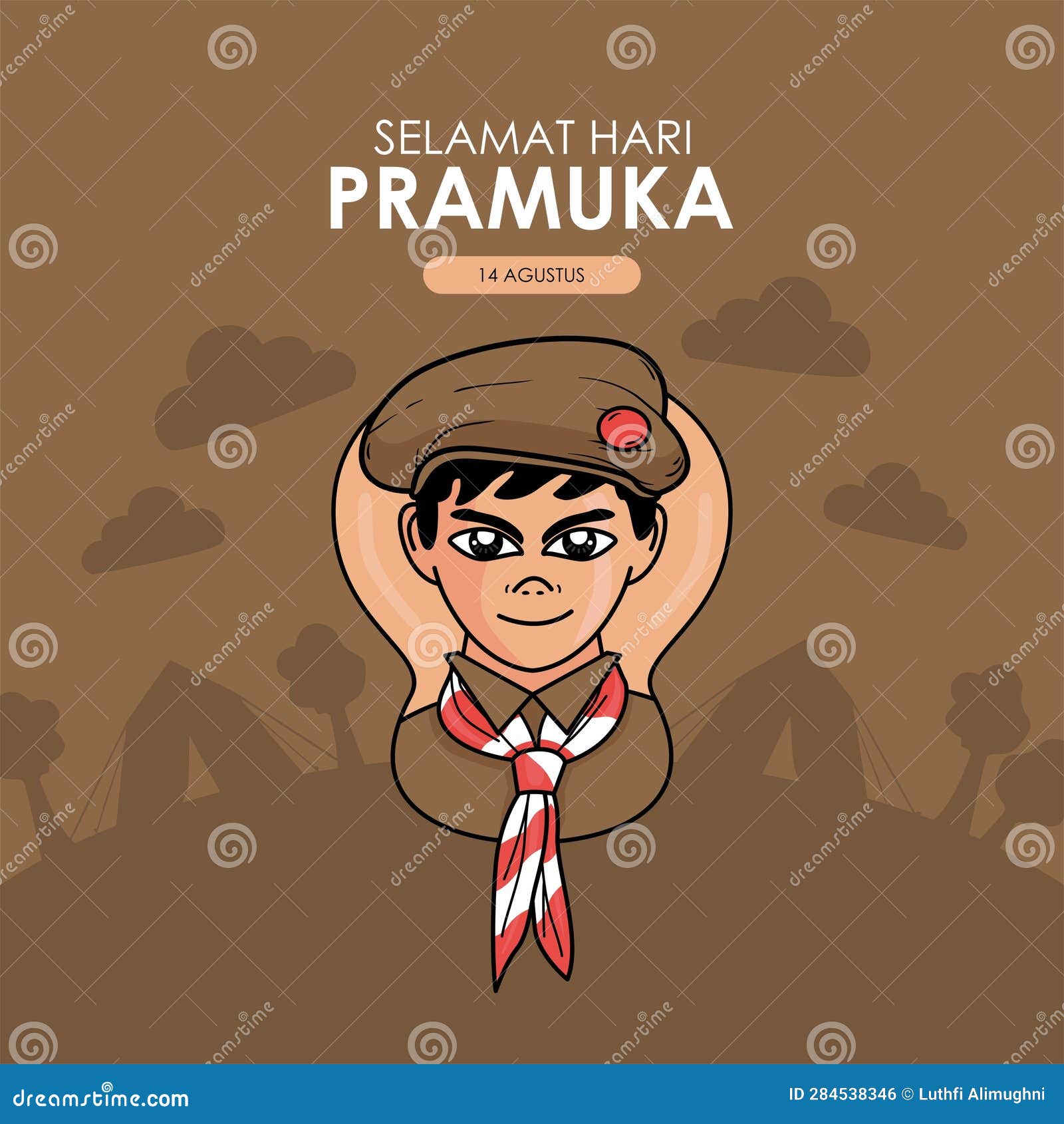 Pramuka Day Poster Template Vector for Indonesian Scout Stock Vector ...