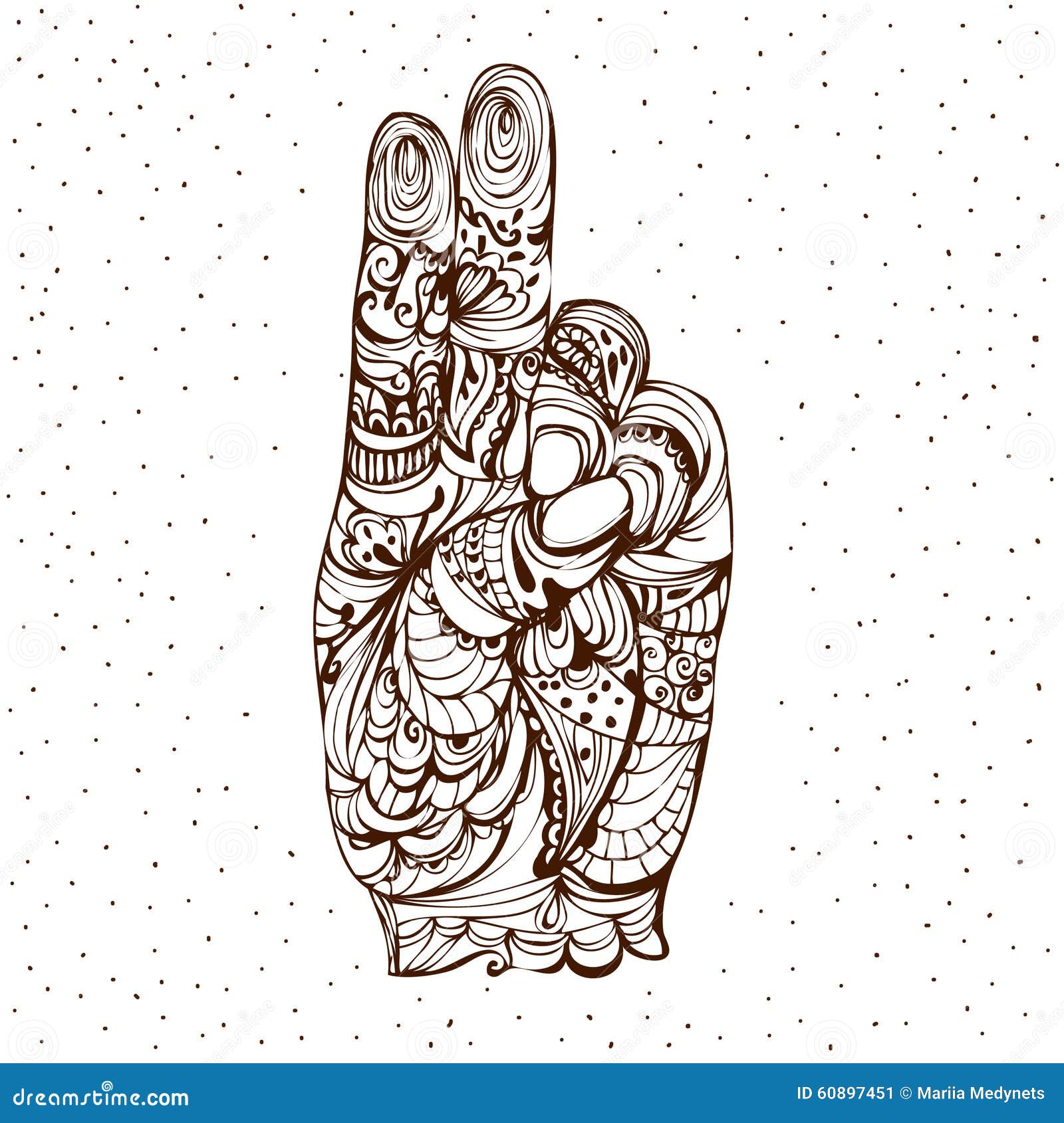 Prana Mudra Or Peace Mudra Or Shanti Mudra. Yoga Hand Gesture ...