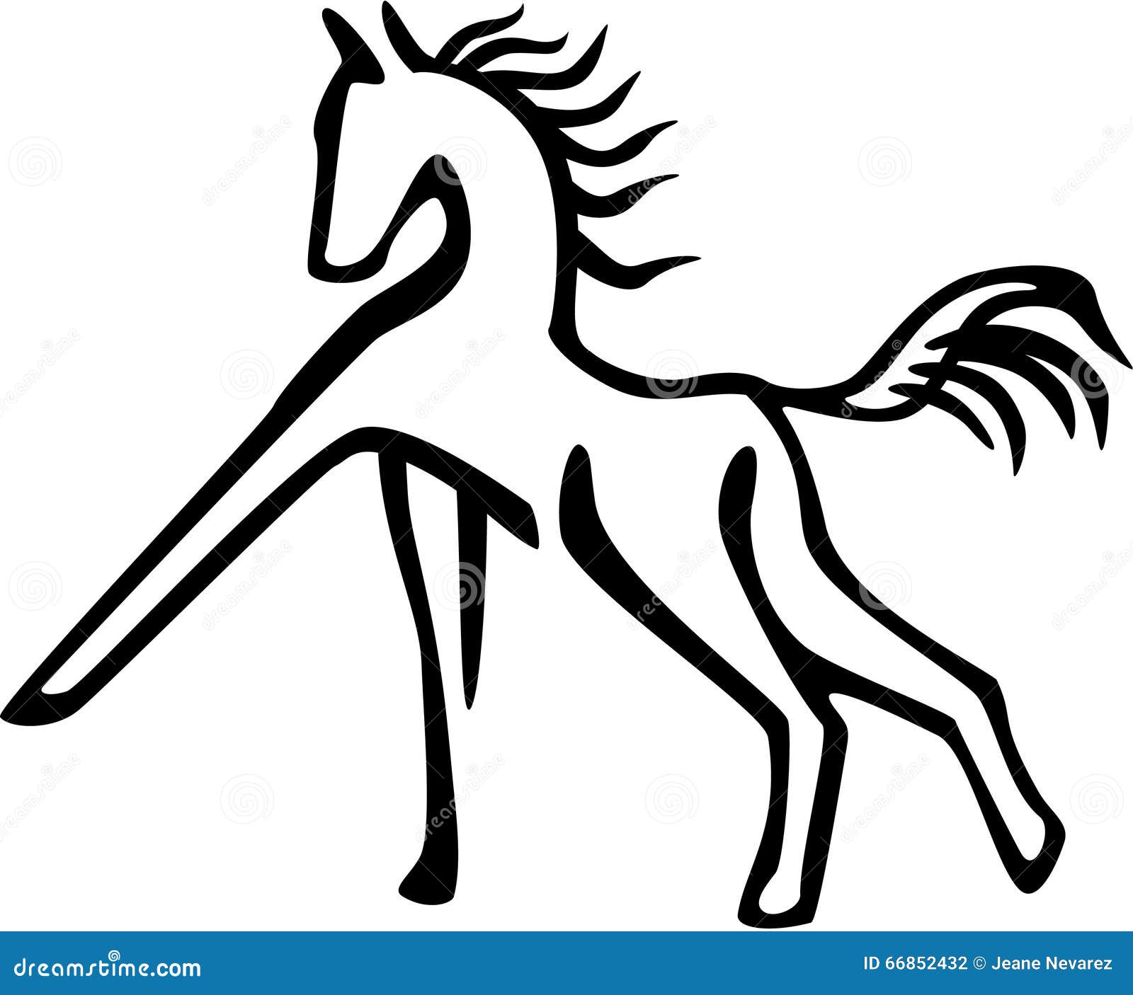 Prancing Horse One Line Art. Continuous Line Drawing Of Young Steed ...