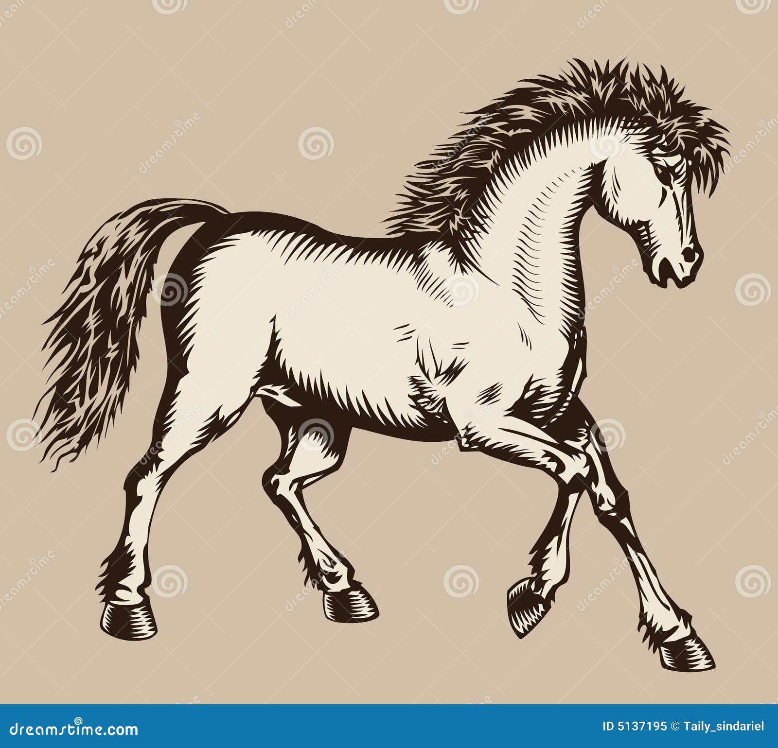 Prancing Horse One Line Art. Continuous Line Drawing Of Young Steed ...