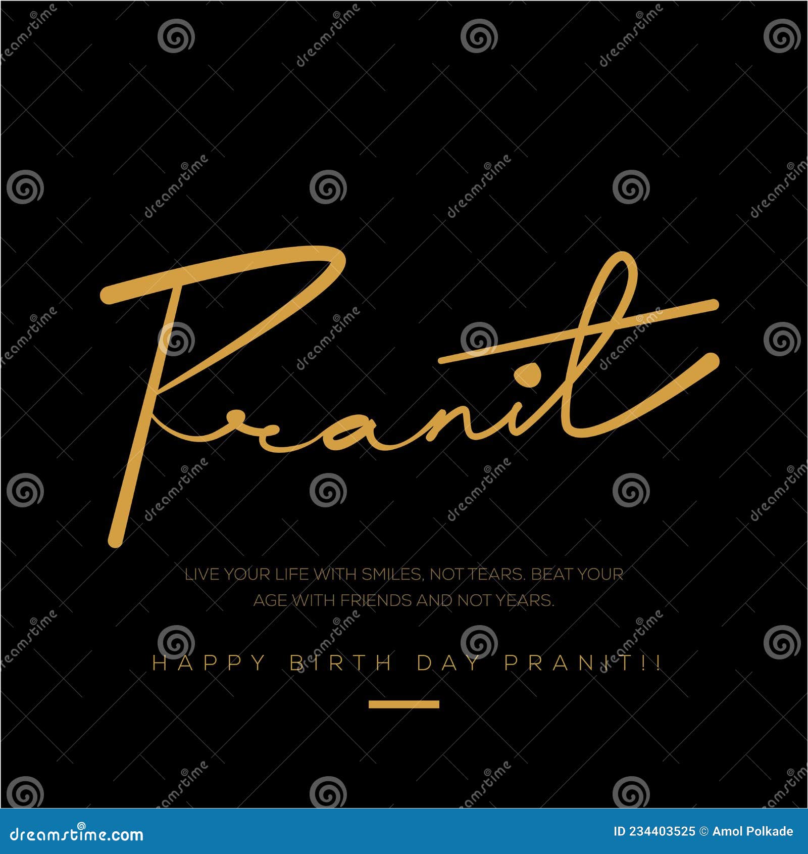 Pranit Boy Name Written in English Calligraphy Stock Vector ...