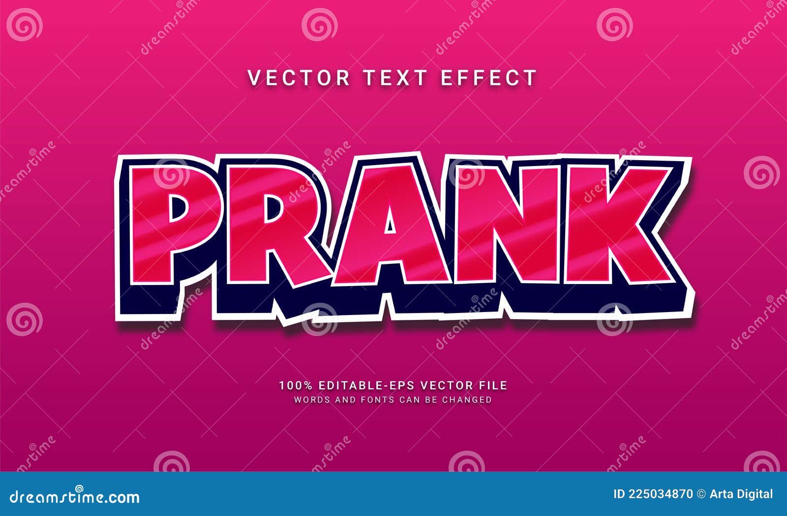 Prank 3d Text Style Effect Themed Cartoon Style Stock Vector ...