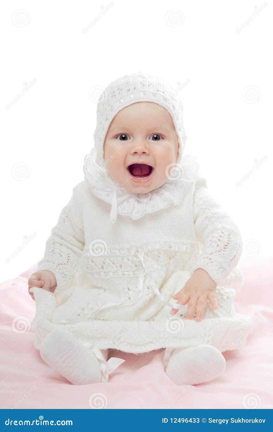 Prankish baby girl stock image. Image of blanket, daughter - 12496433