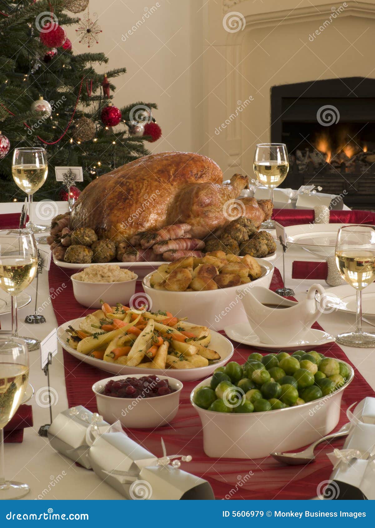 Pranzo Di Natale Della Turchia Dell'arrosto Immagine Stock - Immagine ...