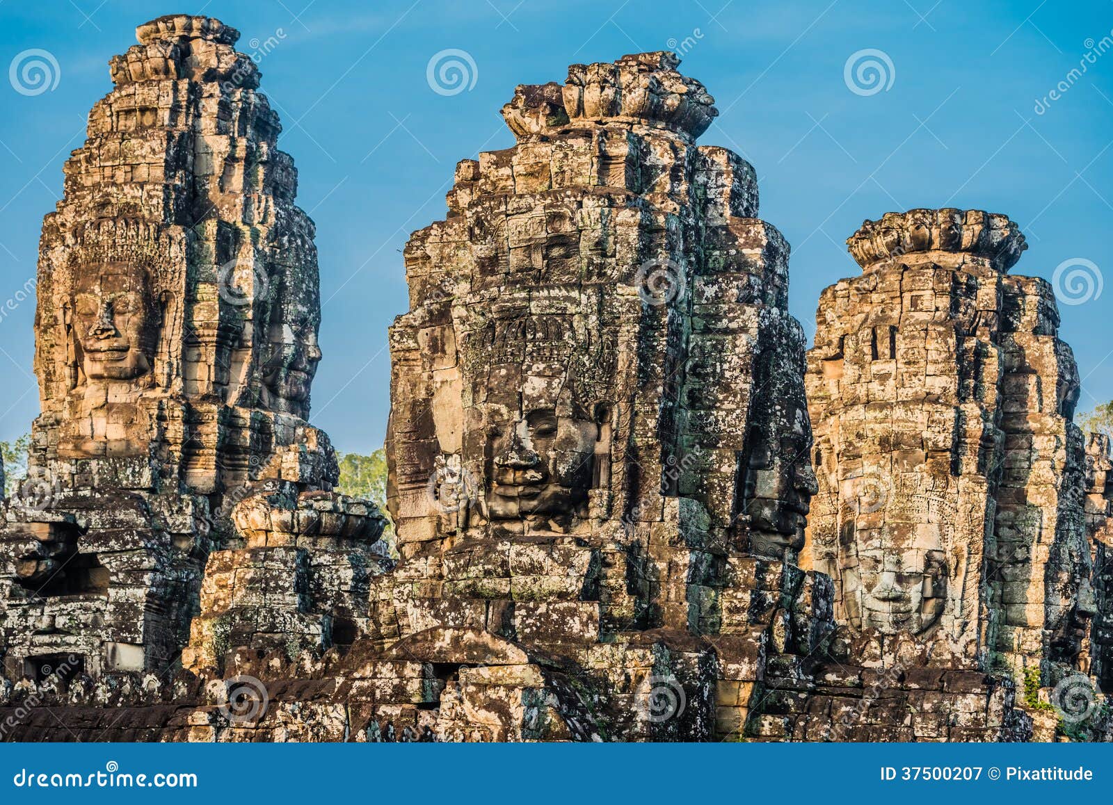 Prasat Bayon Temple Angkor Thom Cambodia Stock Image - Image of angkor ...