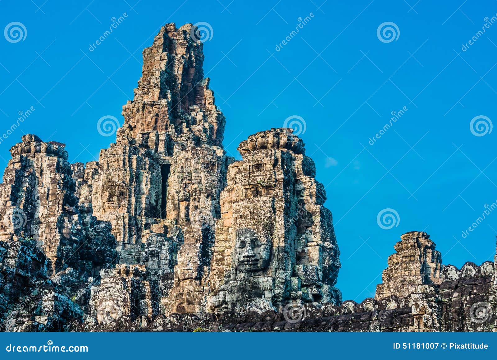 Prasat Bayon Temple Angkor Thom Cambodia Stock Image - Image of places ...