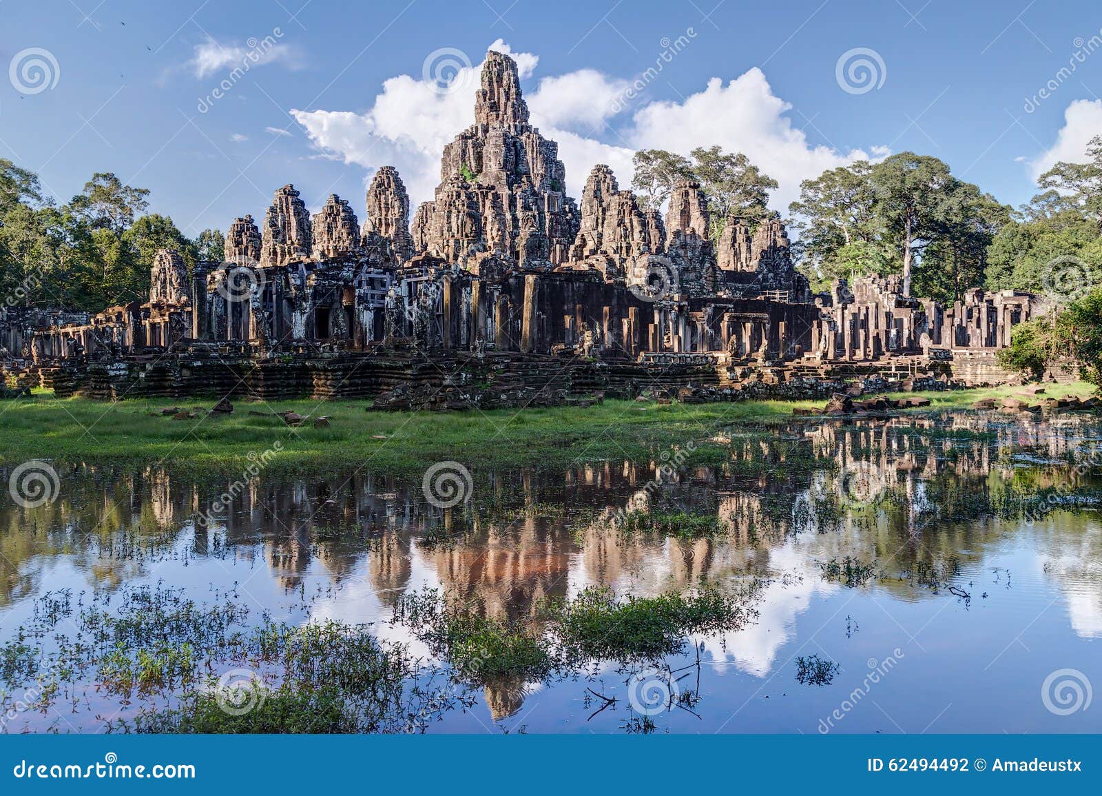 Prasat Bayon Temple in the Centre of Angkor Thom City Complex Stock ...