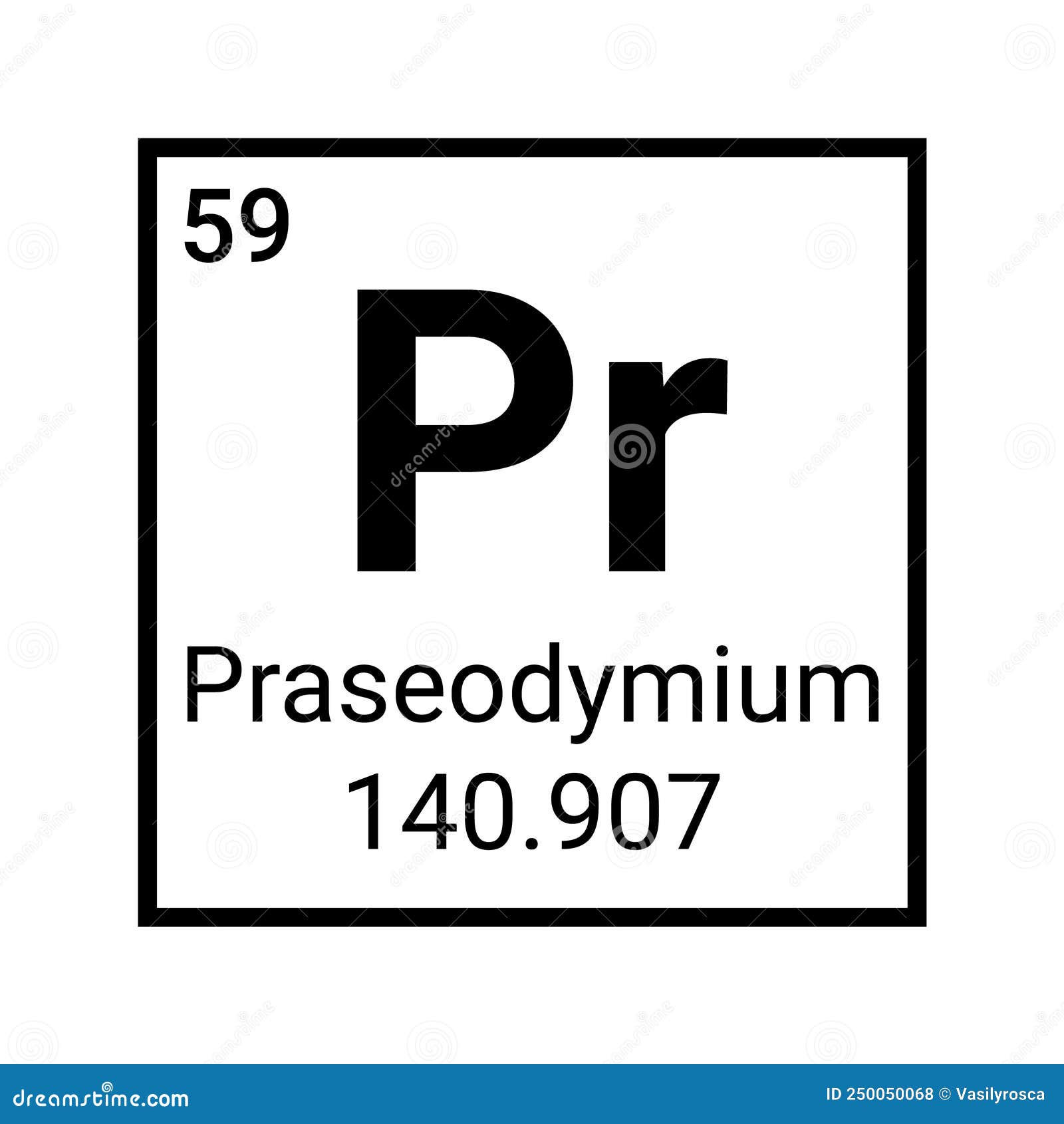 Praseodymium Pr Chemical Element. Praseodymium Sign With Atomic Number ...