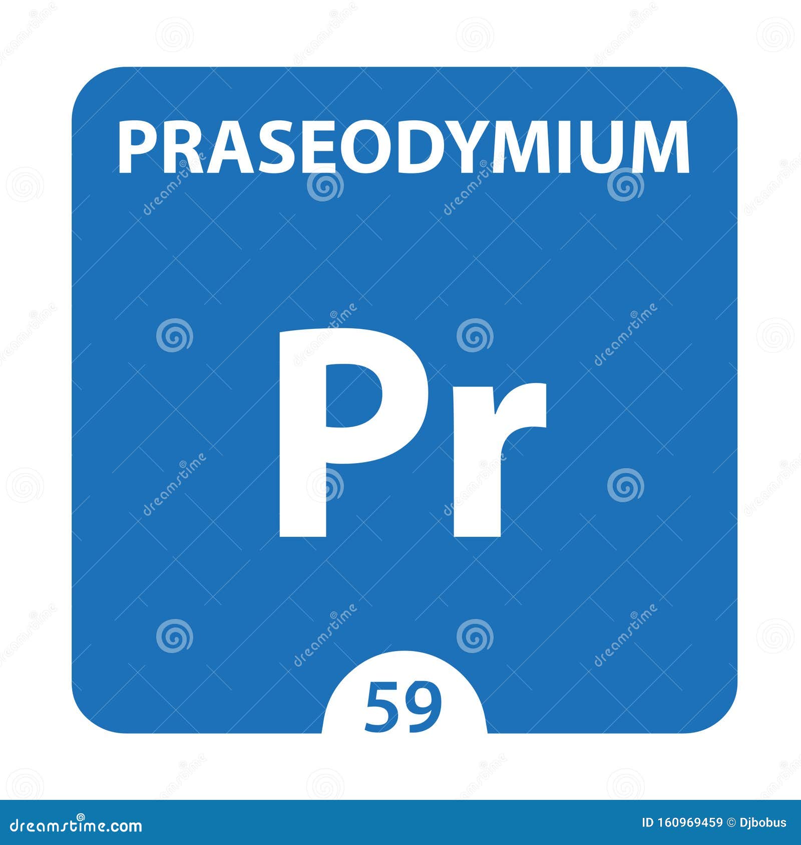 Praseodymium Chemical 59 Element of Periodic Table. Molecule and ...
