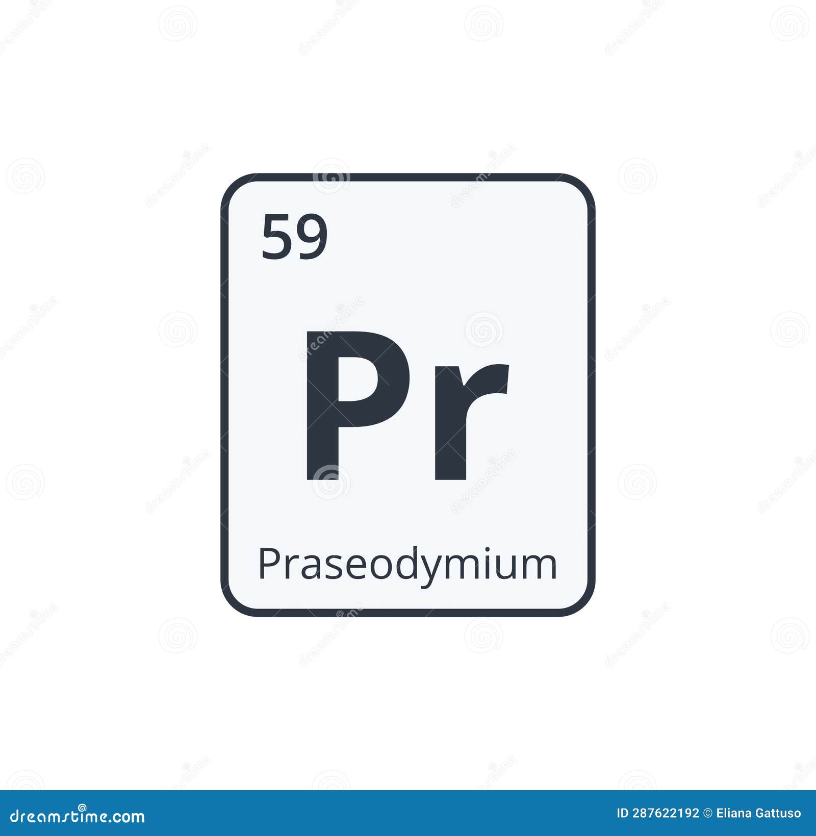 Praseodymium Chemical Element. Concept Of Periodic Table. Royalty-Free ...