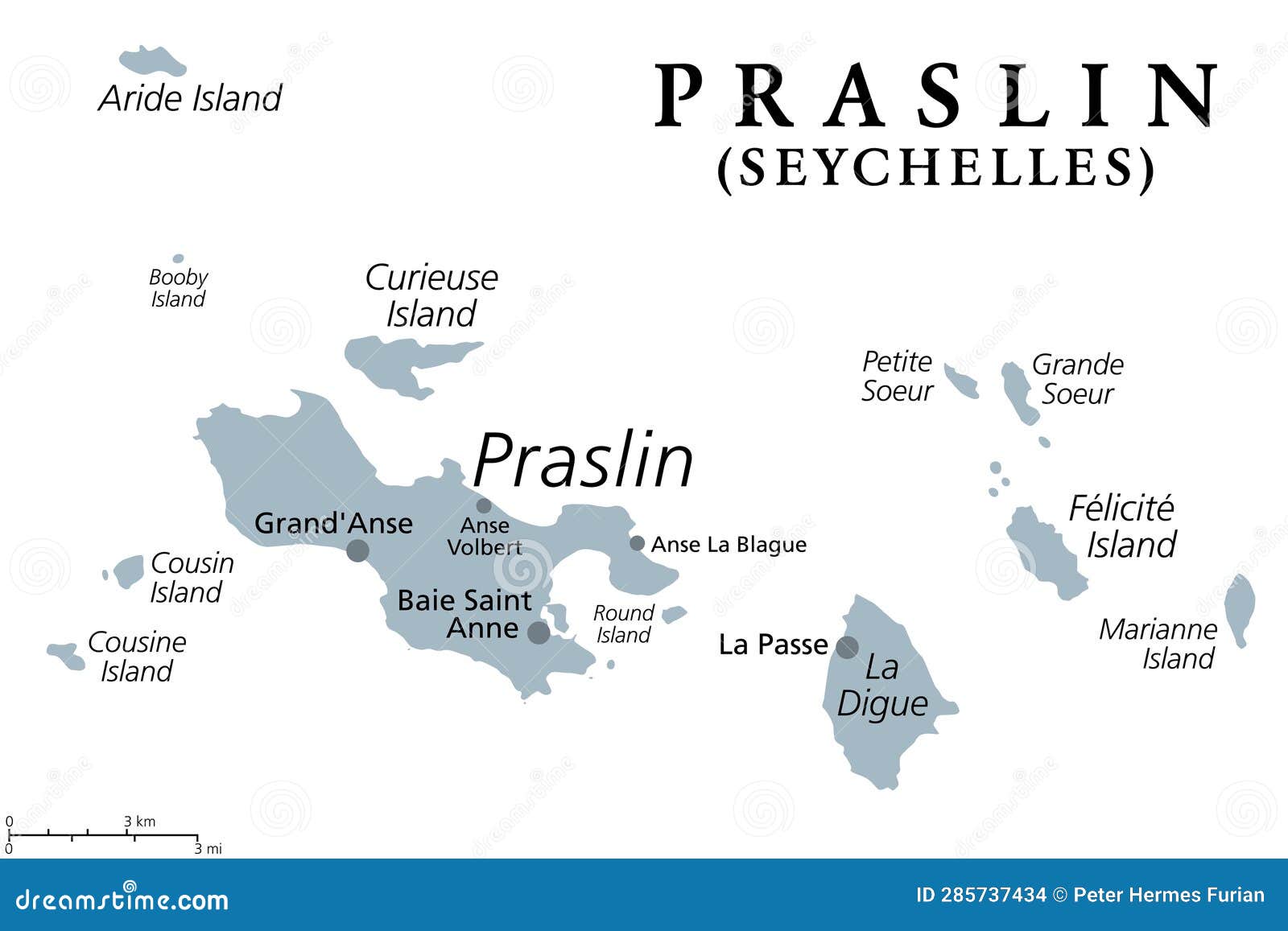 Marianne Island Republic Of Seychelles, Indian Ocean, Inner Islands Map ...