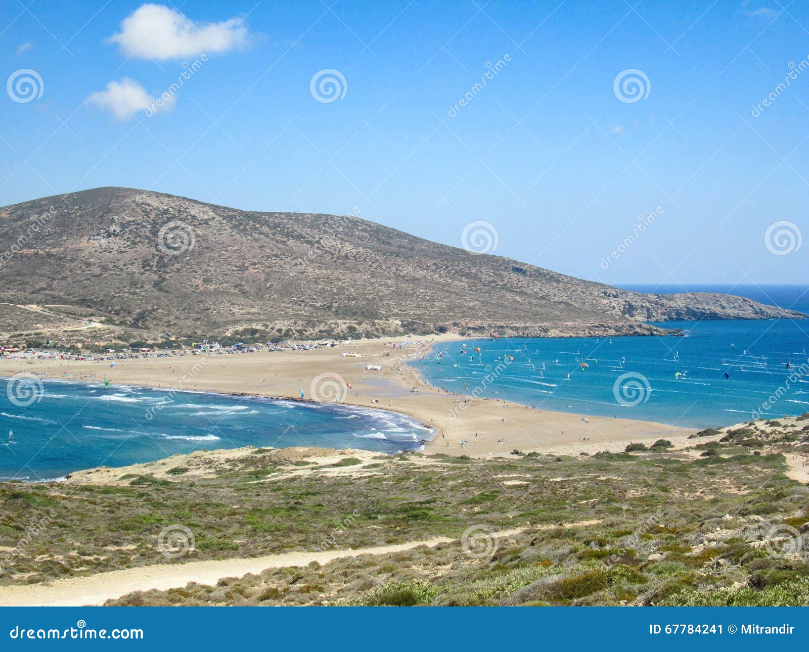Prasonisi beach stock image. Image of blue, scenic, natural - 67784241