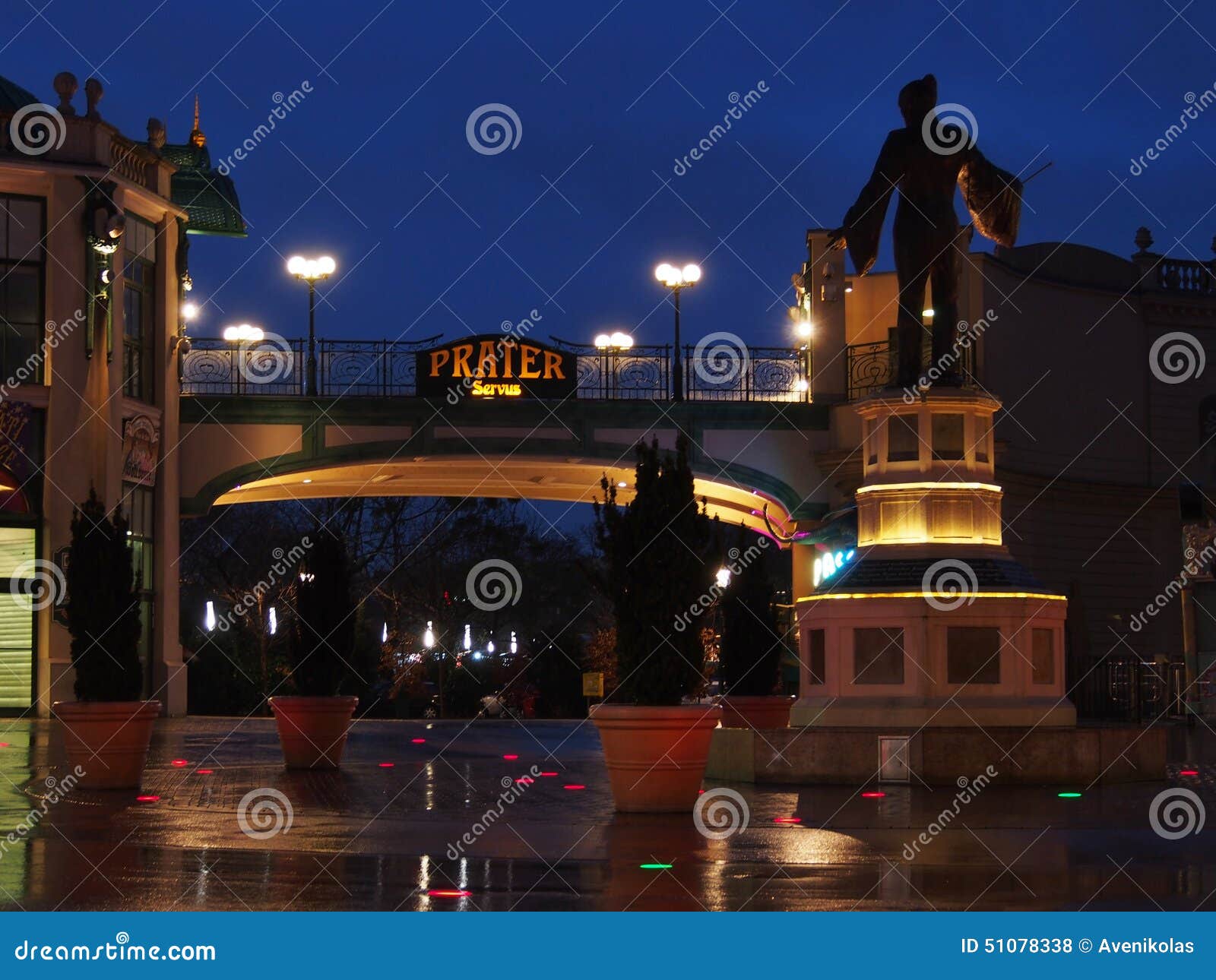 Prater at Night editorial stock photo. Image of mysterious - 51078338