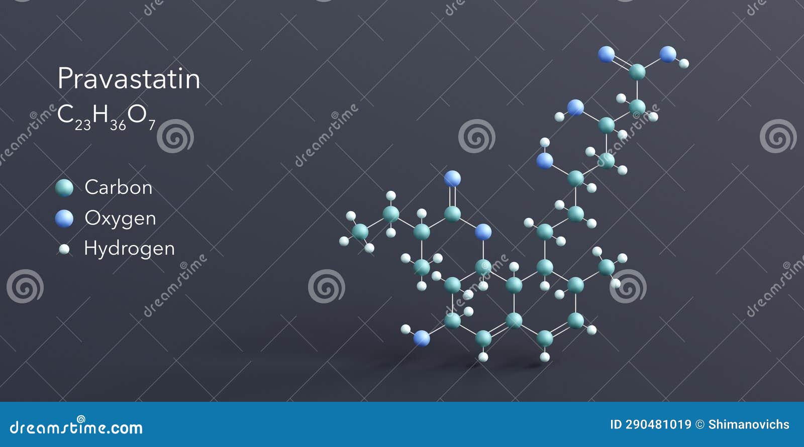 Pravastatin Molecular Structure, 3d Model Molecule, Pravachol ...