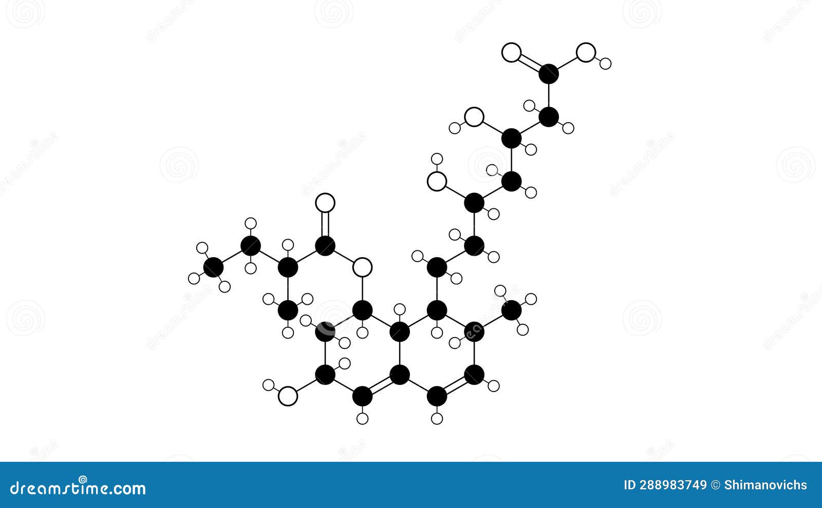 Pravastatin Molecule, Structural Chemical Formula, Ball-and-stick Model ...