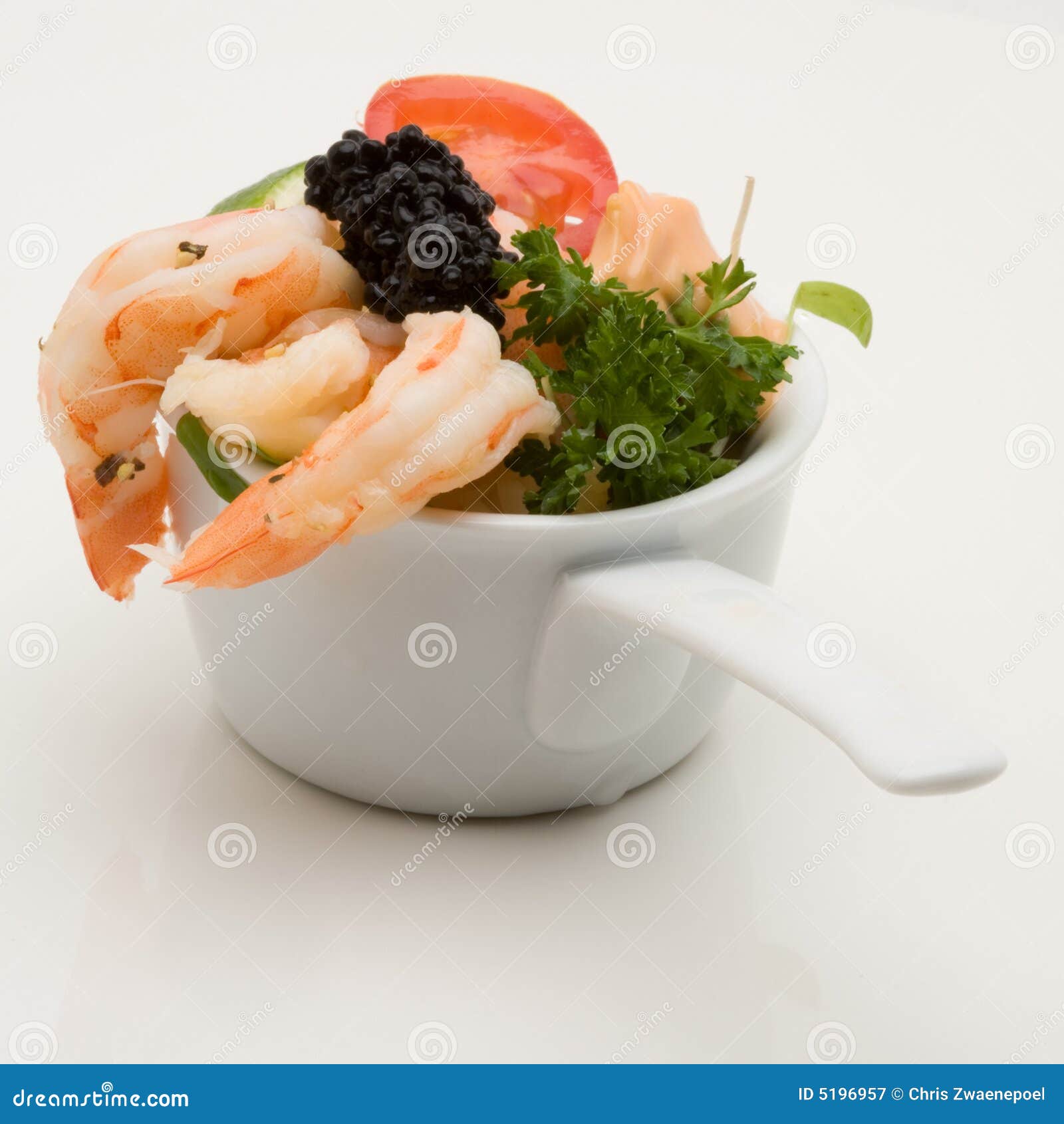 Prawn Appetizer with Caviar Stock Image - Image of fish, salad: 5196957