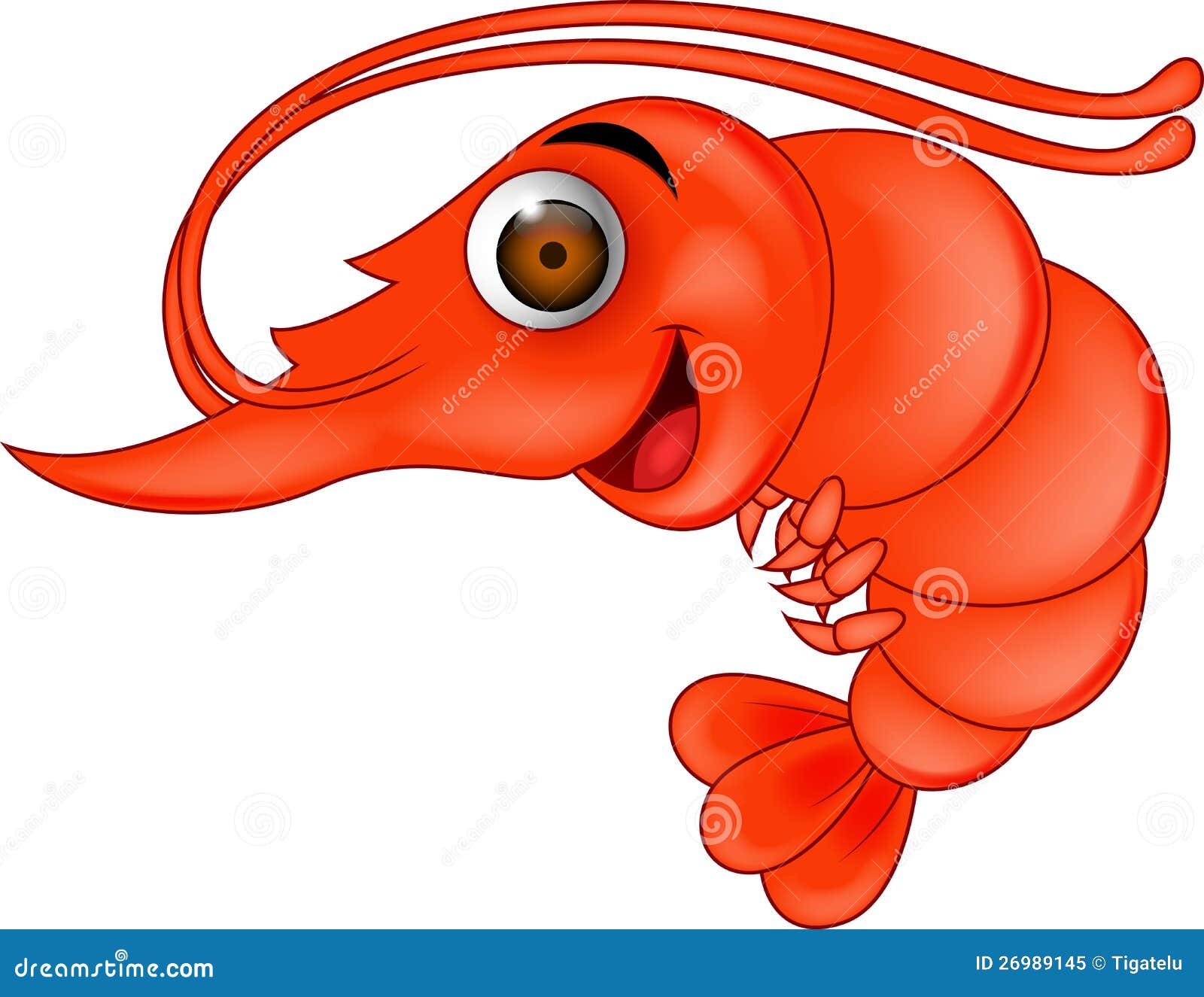 Prawn cartoon stock vector. Illustration of isolated - 26989145