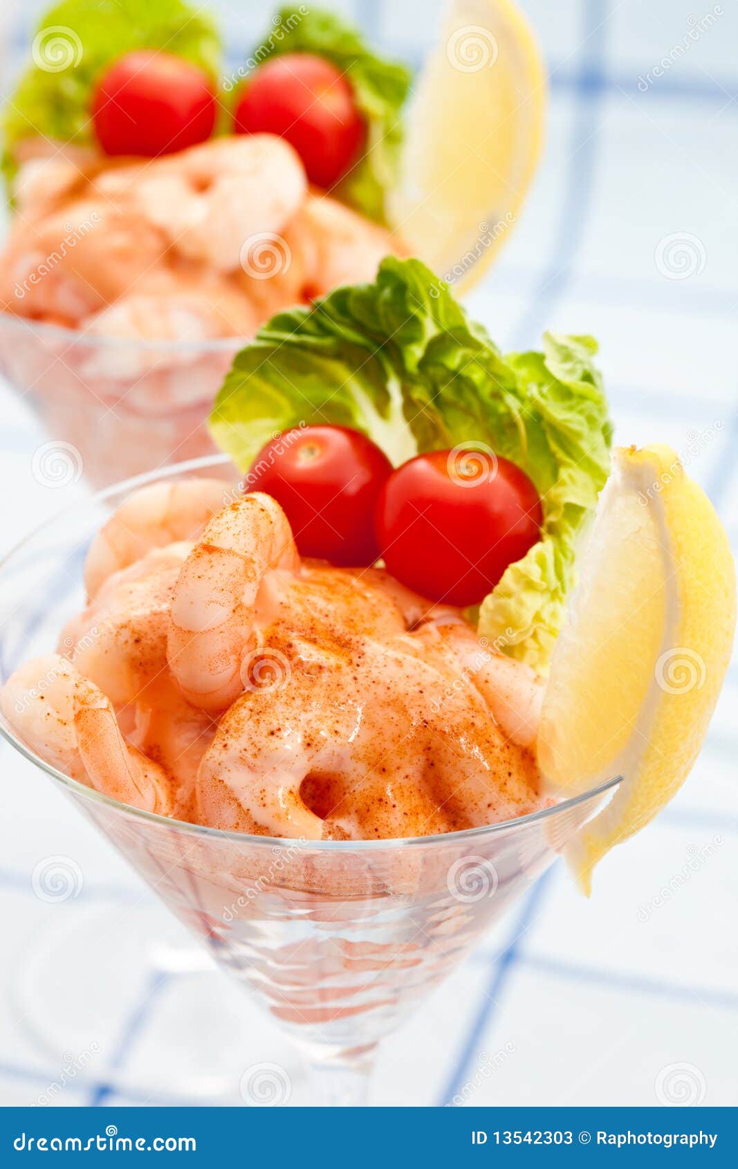 Prawn Cocktail In A Cocktail Glass With A Cool Gradient Background ...