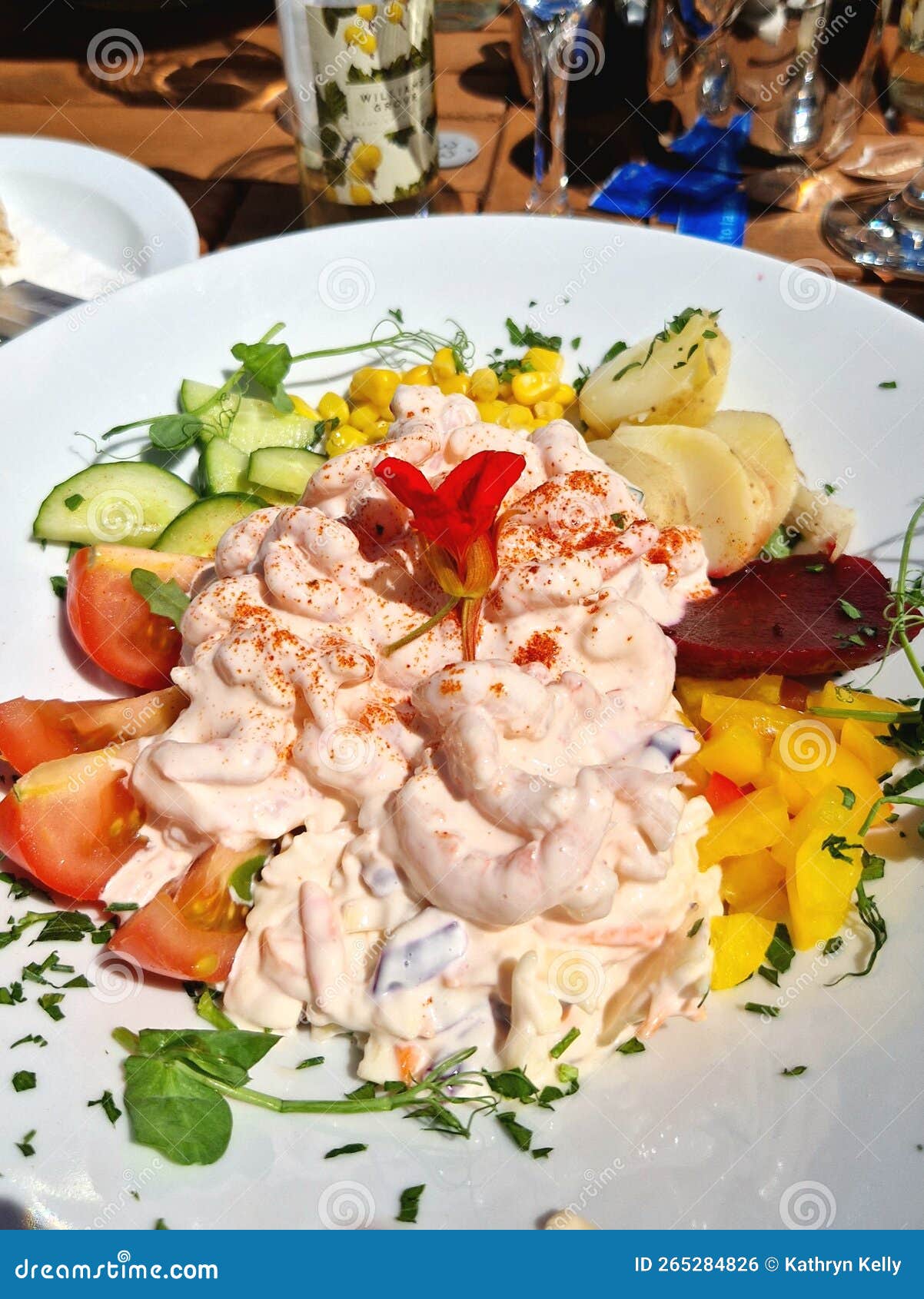 Prawn Cocktail on a White Plate Stock Photo - Image of lunch, dish ...