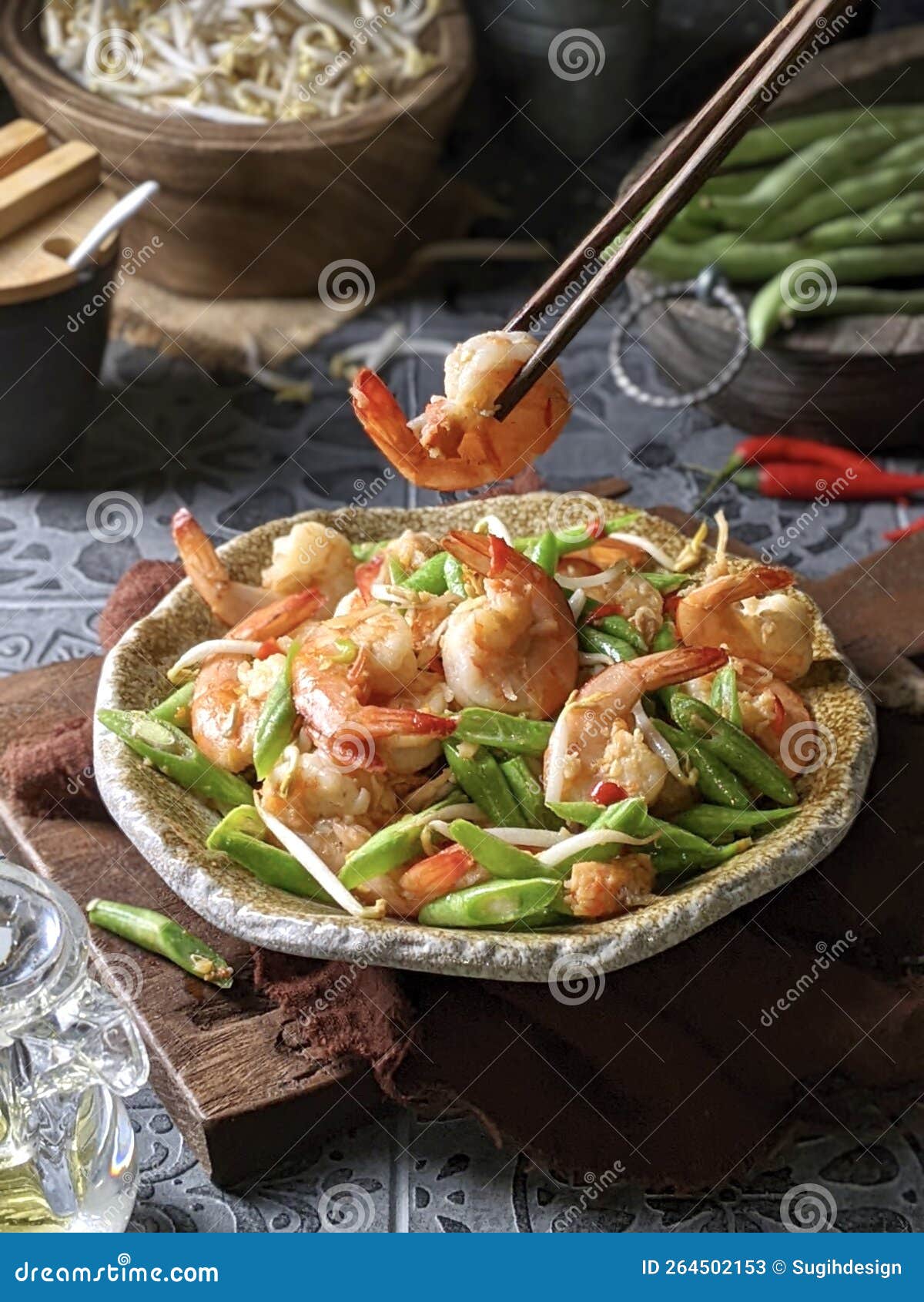 Prawn Fried with Vegetables Stock Image - Image of prawn, asian: 264502153