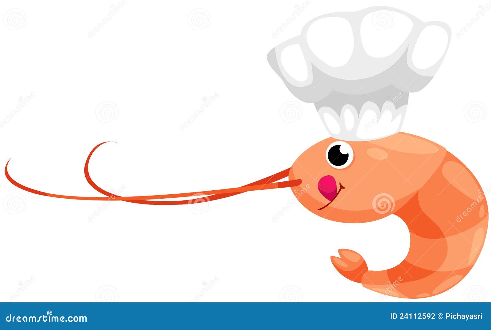 Prawn with hat chef stock vector. Illustration of cook - 24112592