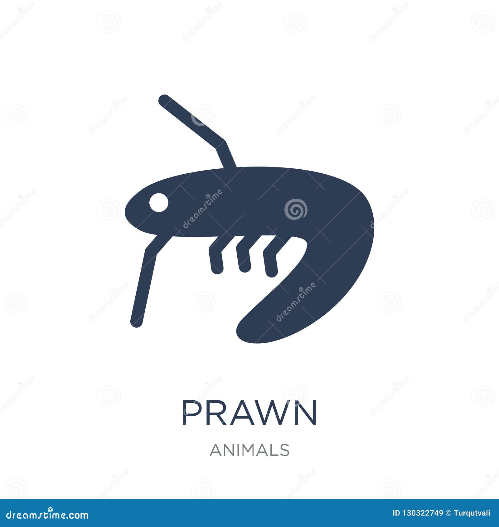 Prawn Icon Vector Sign And Symbol Isolated On White Background, Prawn ...