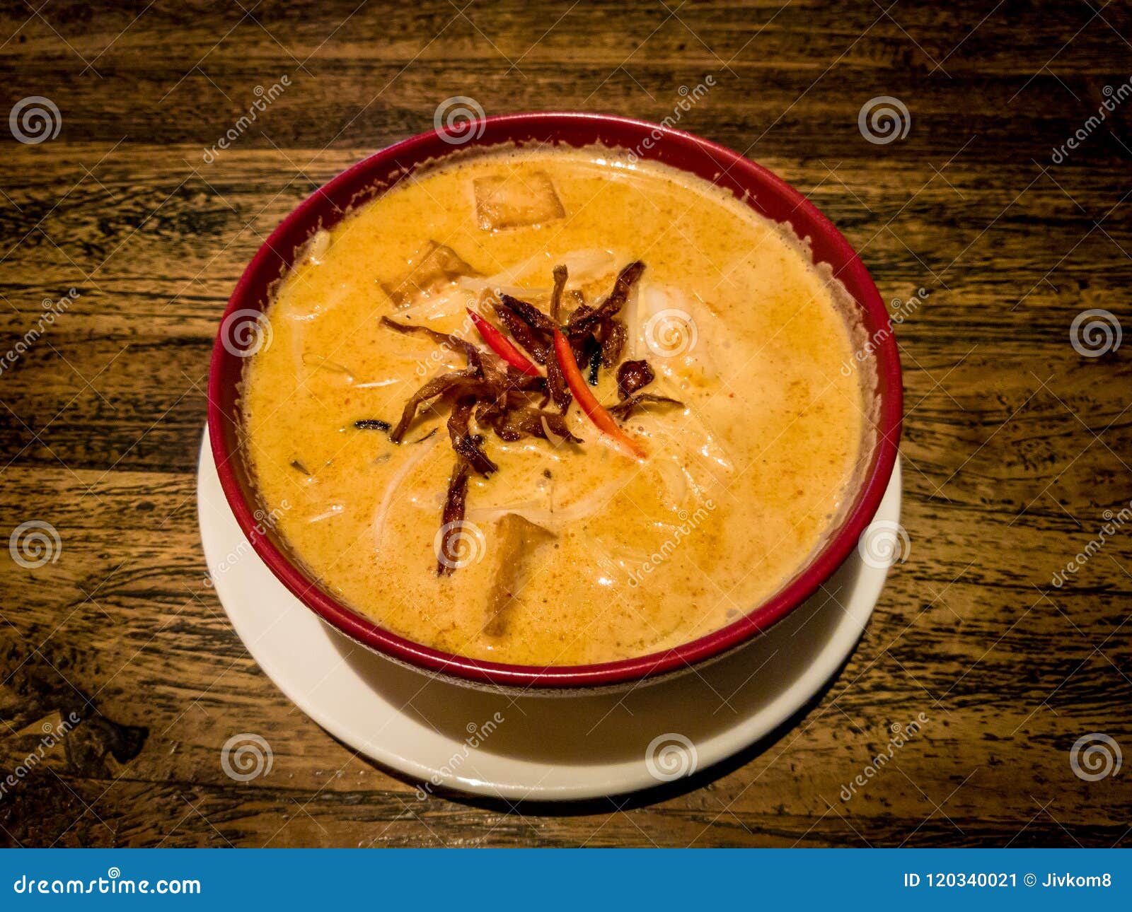 Prawn laksa soup stock image. Image of dinner, prawns - 120340021