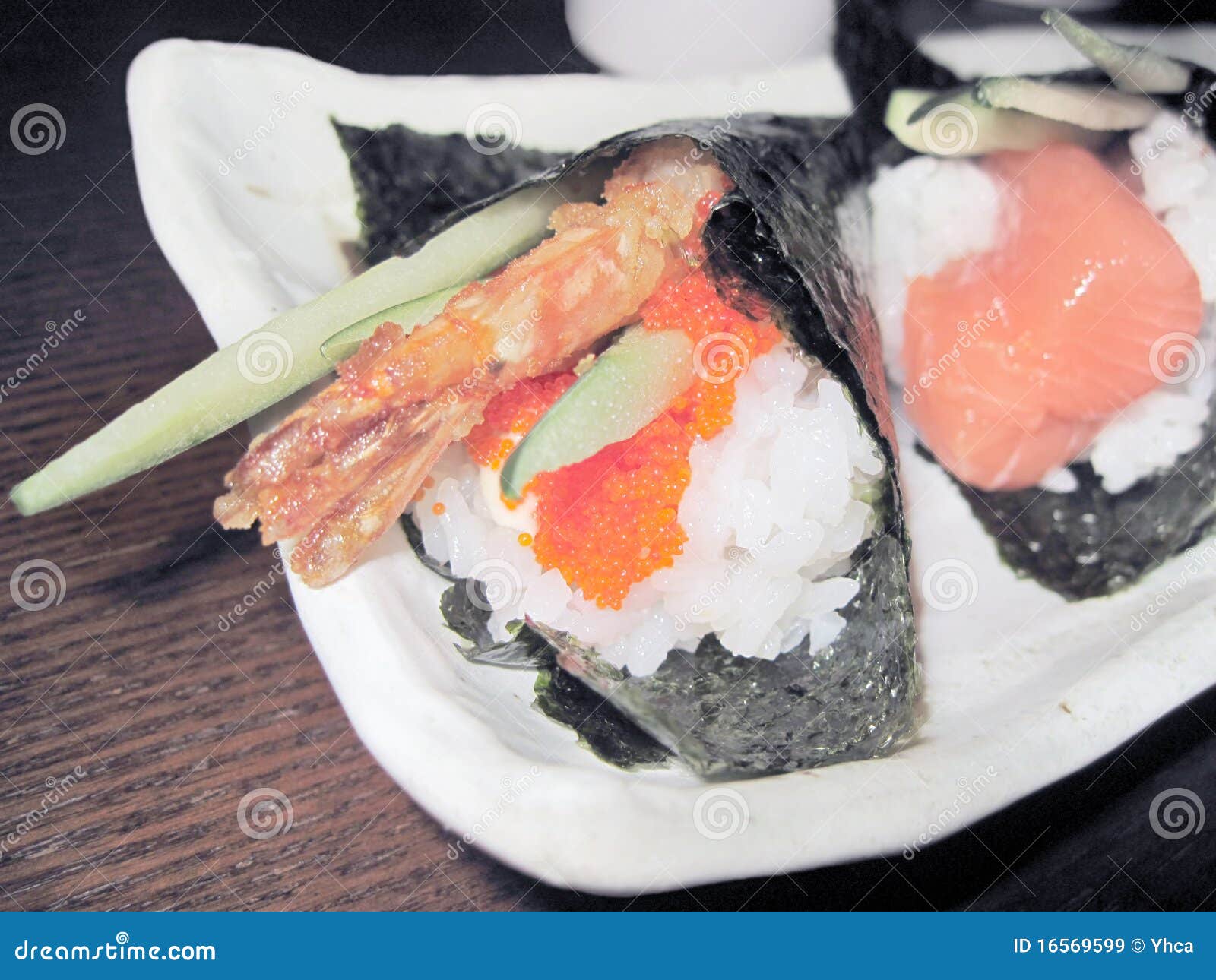 Prawn roe cucumber maki stock image. Image of meat, dreamstime - 16569599