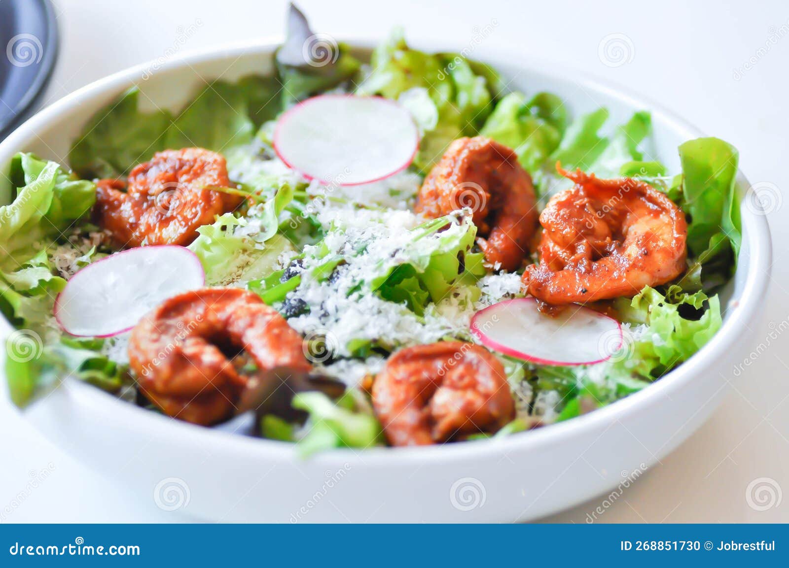 Prawn Salad or Shrimp Salad Stock Photo - Image of serve, salad: 268851730