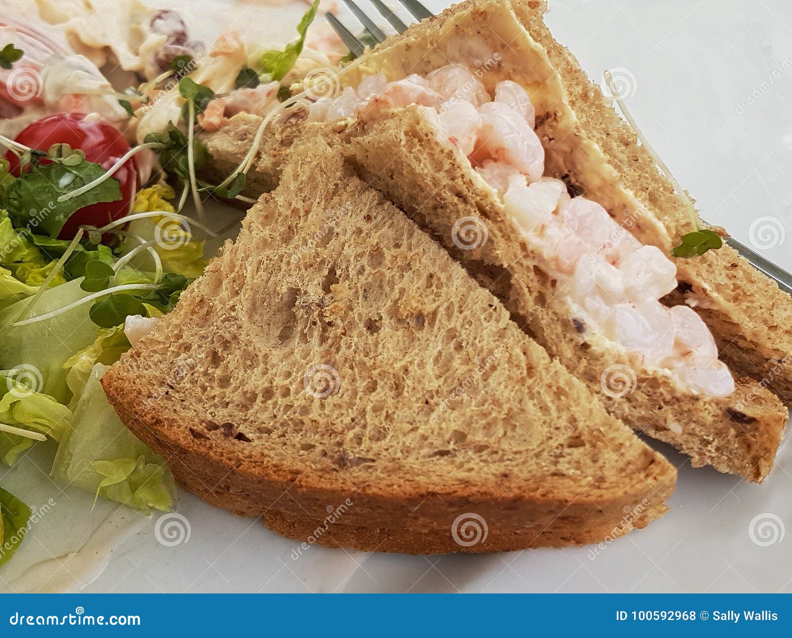 Prawn sandwich stock photo. Image of utensil, mayonnaise - 100592968