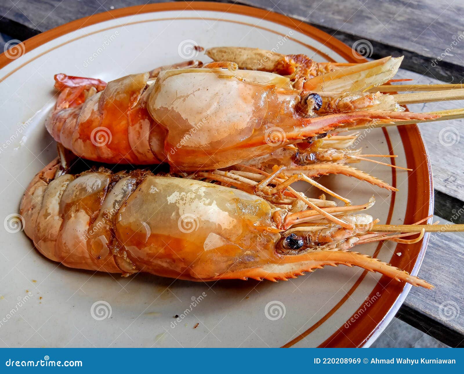 Prawn satay stock image. Image of grill, appetizer, gourmet - 220208969
