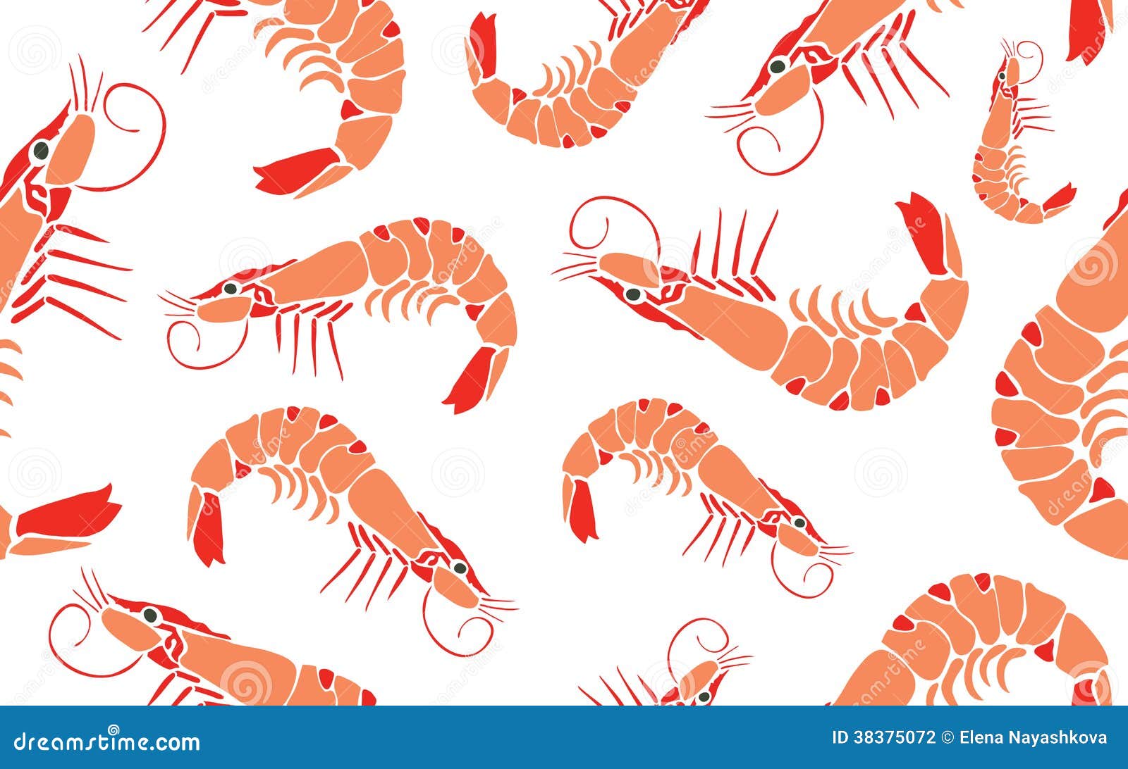 Prawn Seamless Pattern stock illustration. Illustration of single ...
